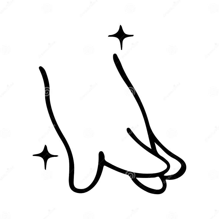 Kawaii Hand Gestures Sign and Symbol Isolated in White Background Stock ...