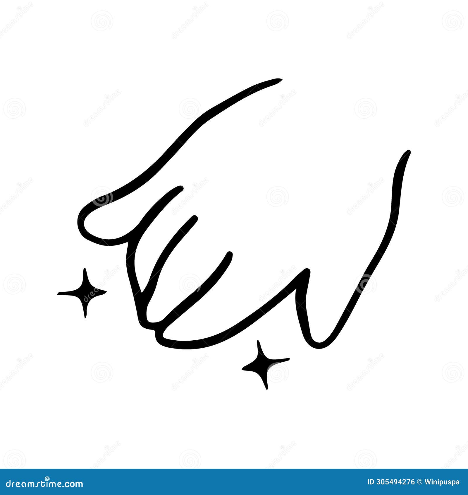 Kawaii Hand Gestures Sign and Symbol Isolated in White Background Stock ...