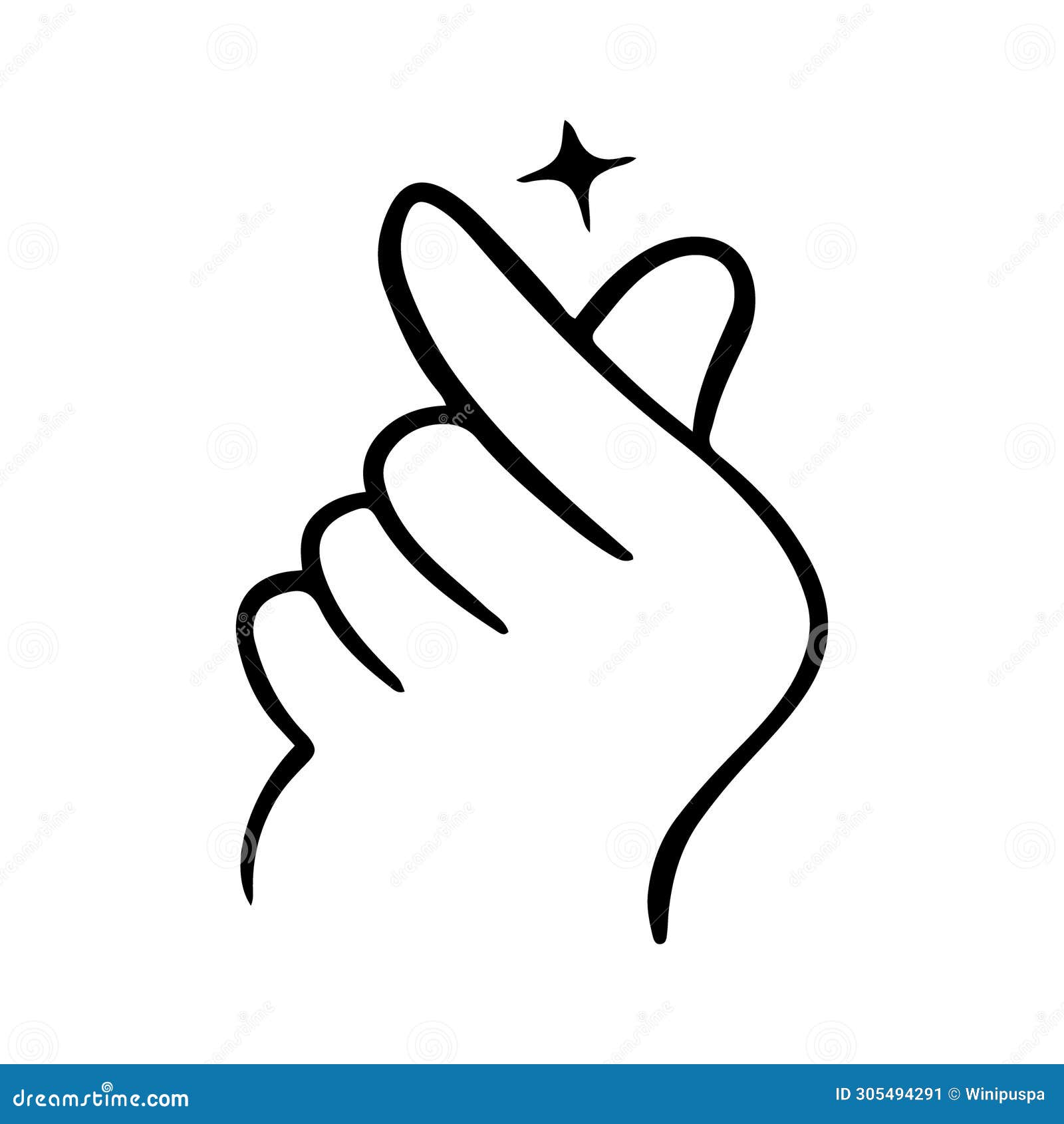 Kawaii Hand Gestures Sign and Symbol Isolated in White Background Stock ...