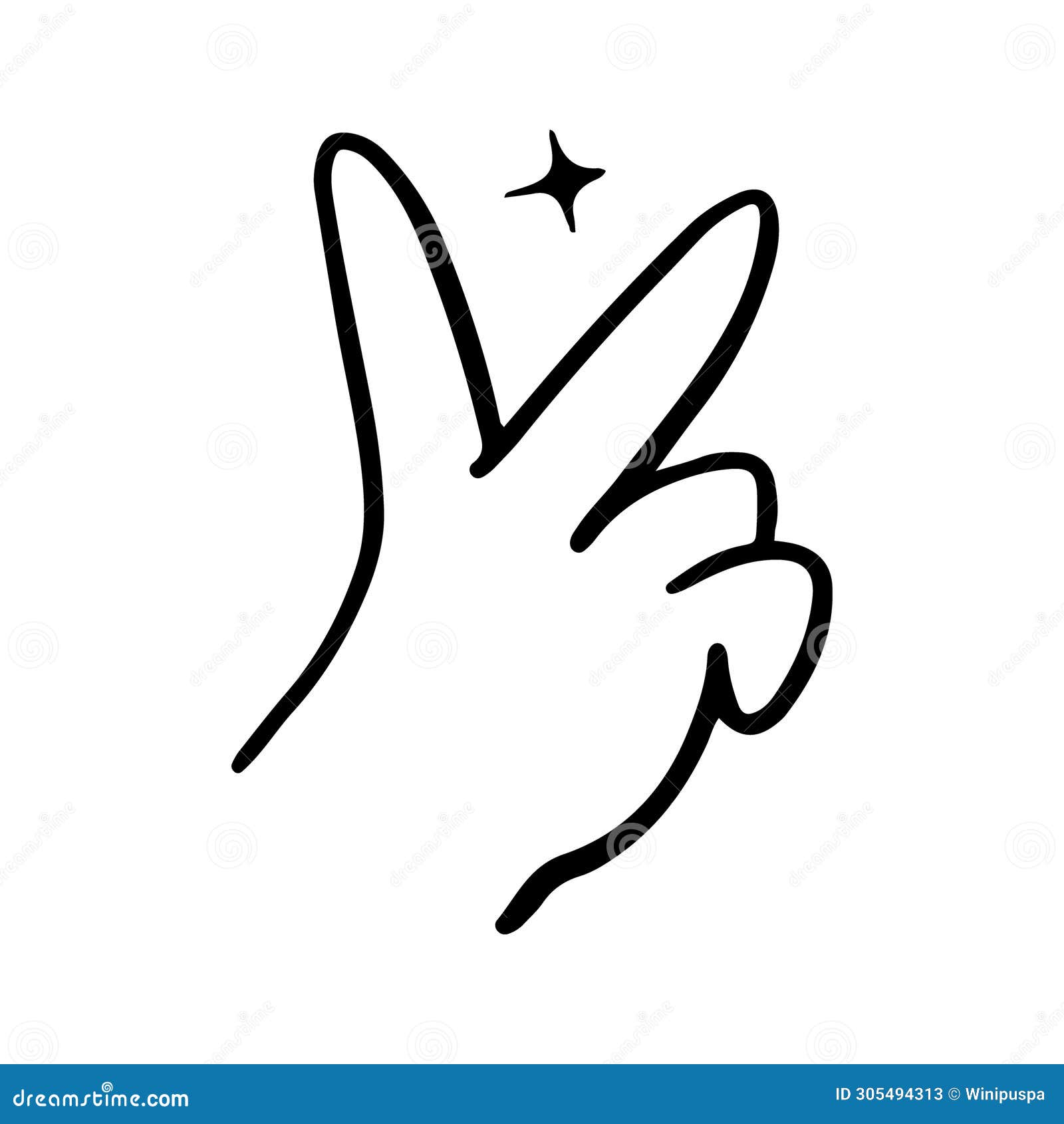 Kawaii Hand Gestures Sign and Symbol Isolated in White Background Stock ...