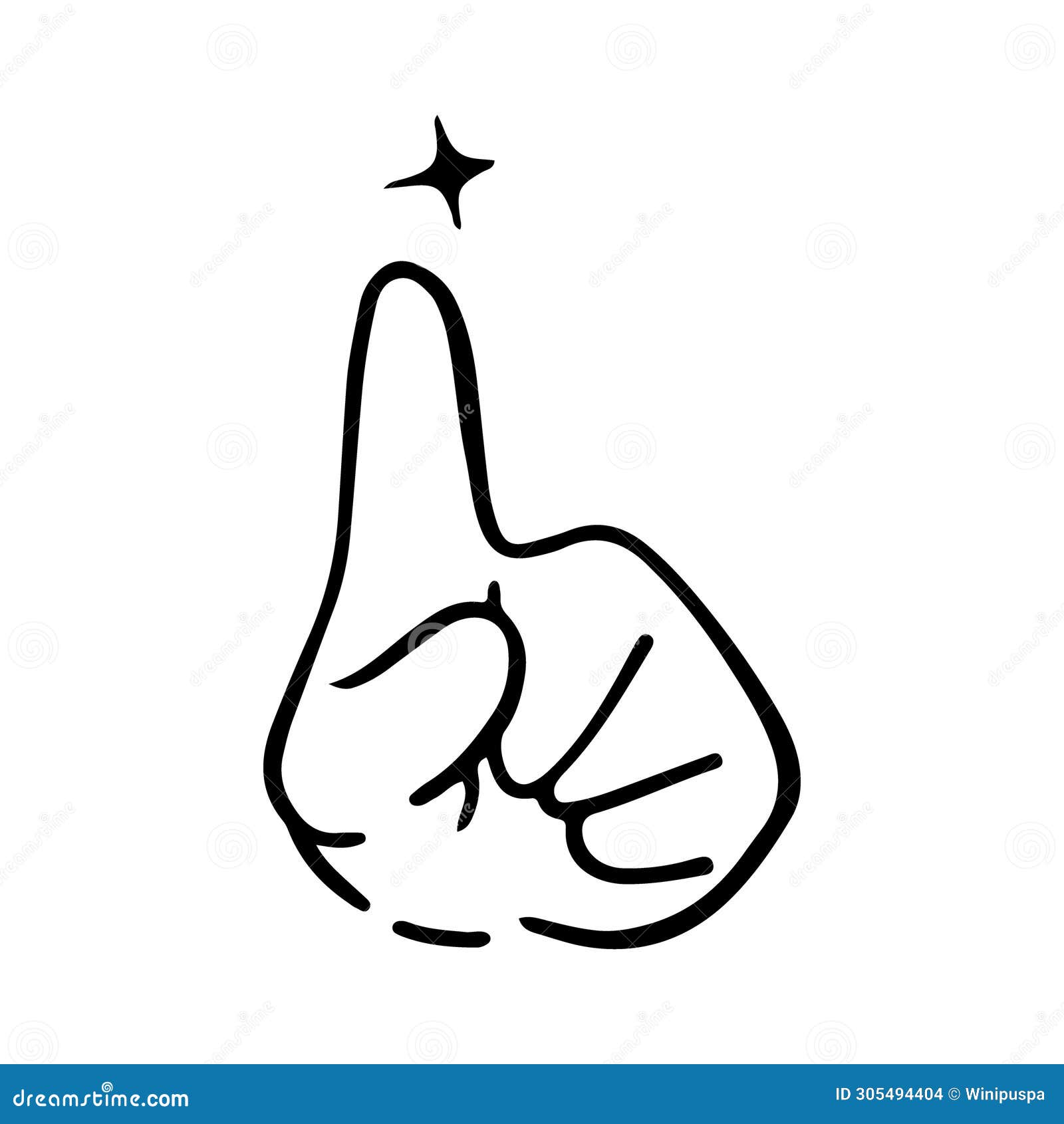 Kawaii Hand Gestures Sign and Symbol Isolated in White Background Stock ...