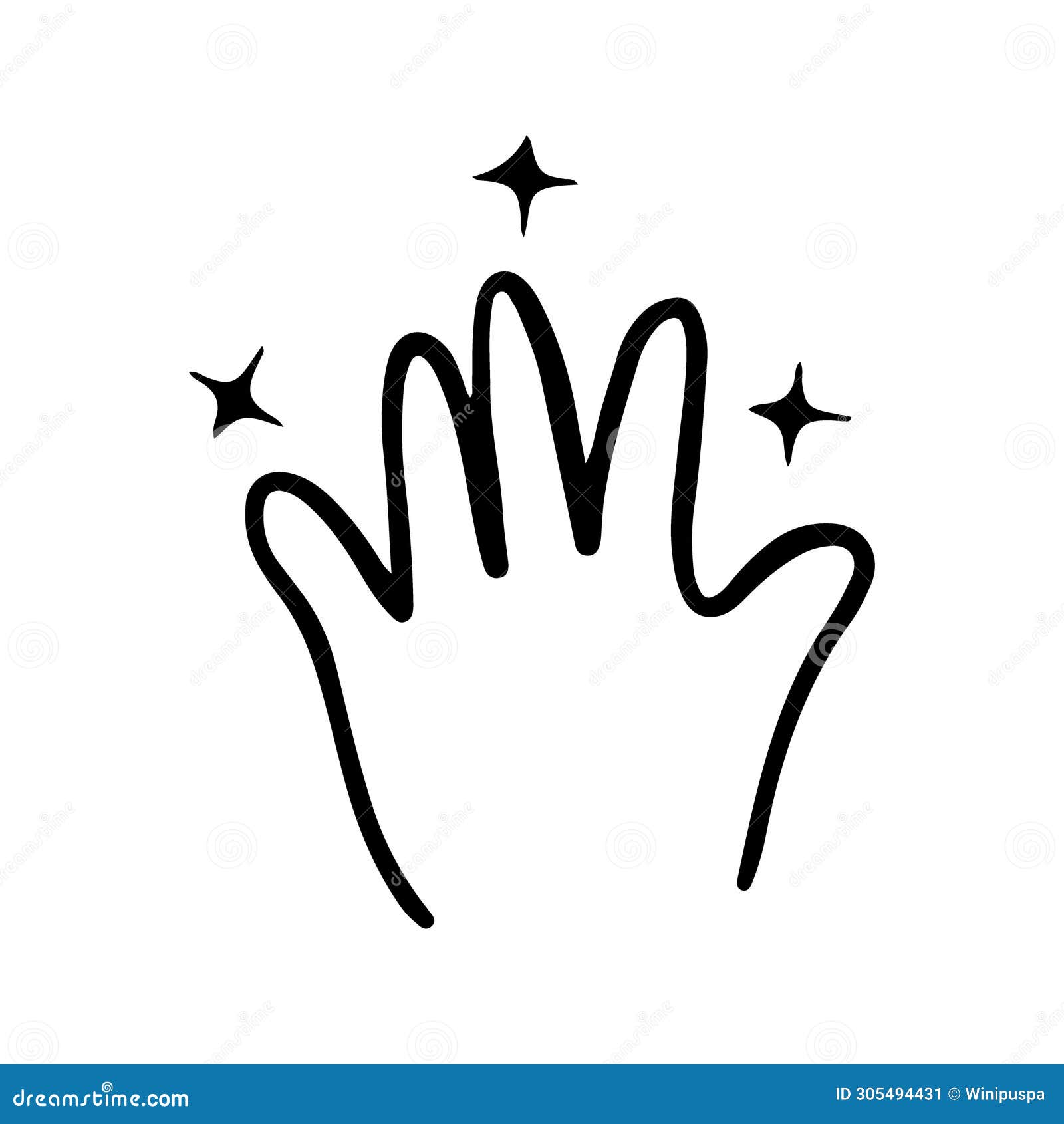 Kawaii Hand Gestures Sign and Symbol Isolated in White Background Stock ...