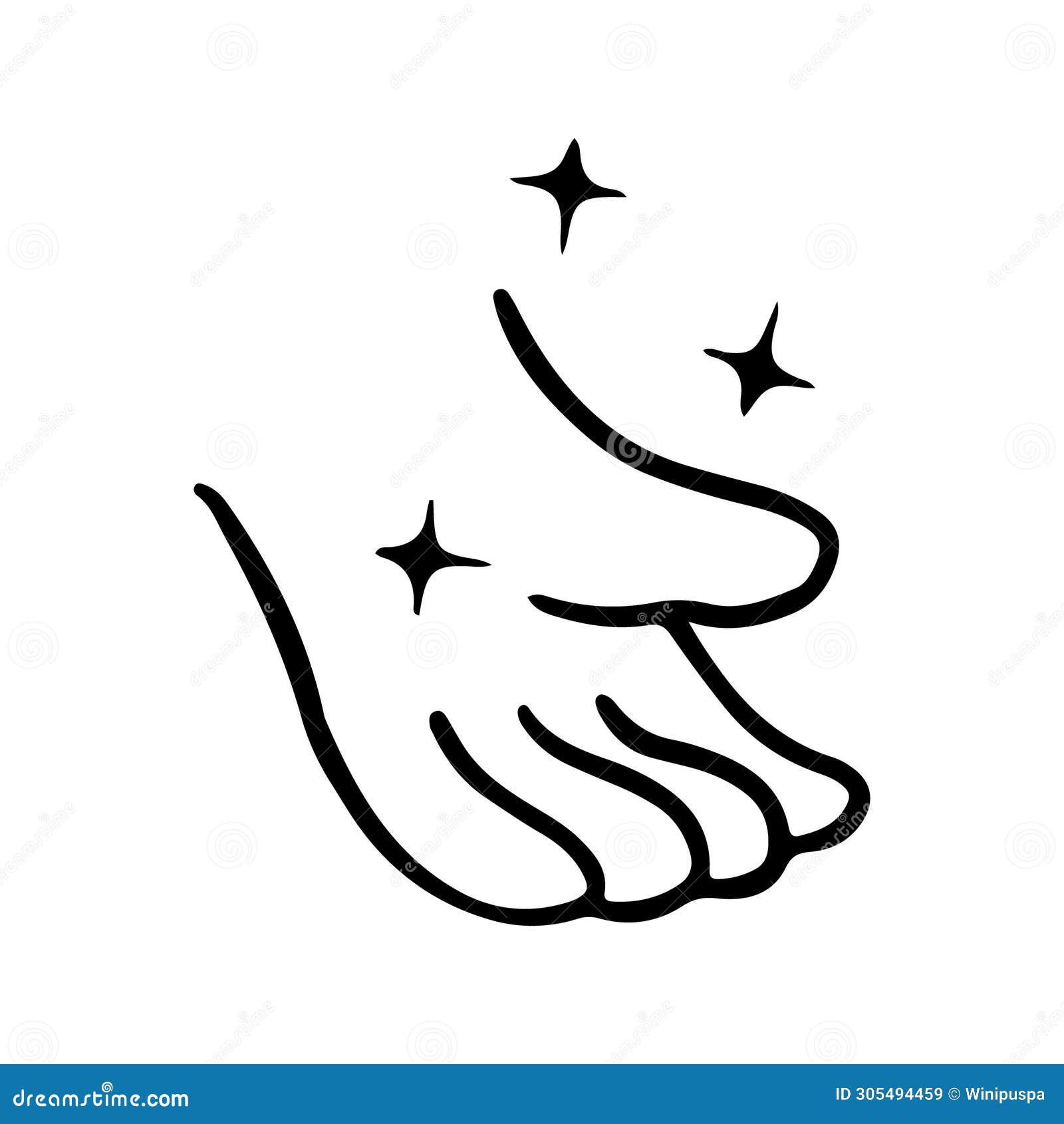 Kawaii Hand Gestures Sign and Symbol Isolated in White Background Stock ...