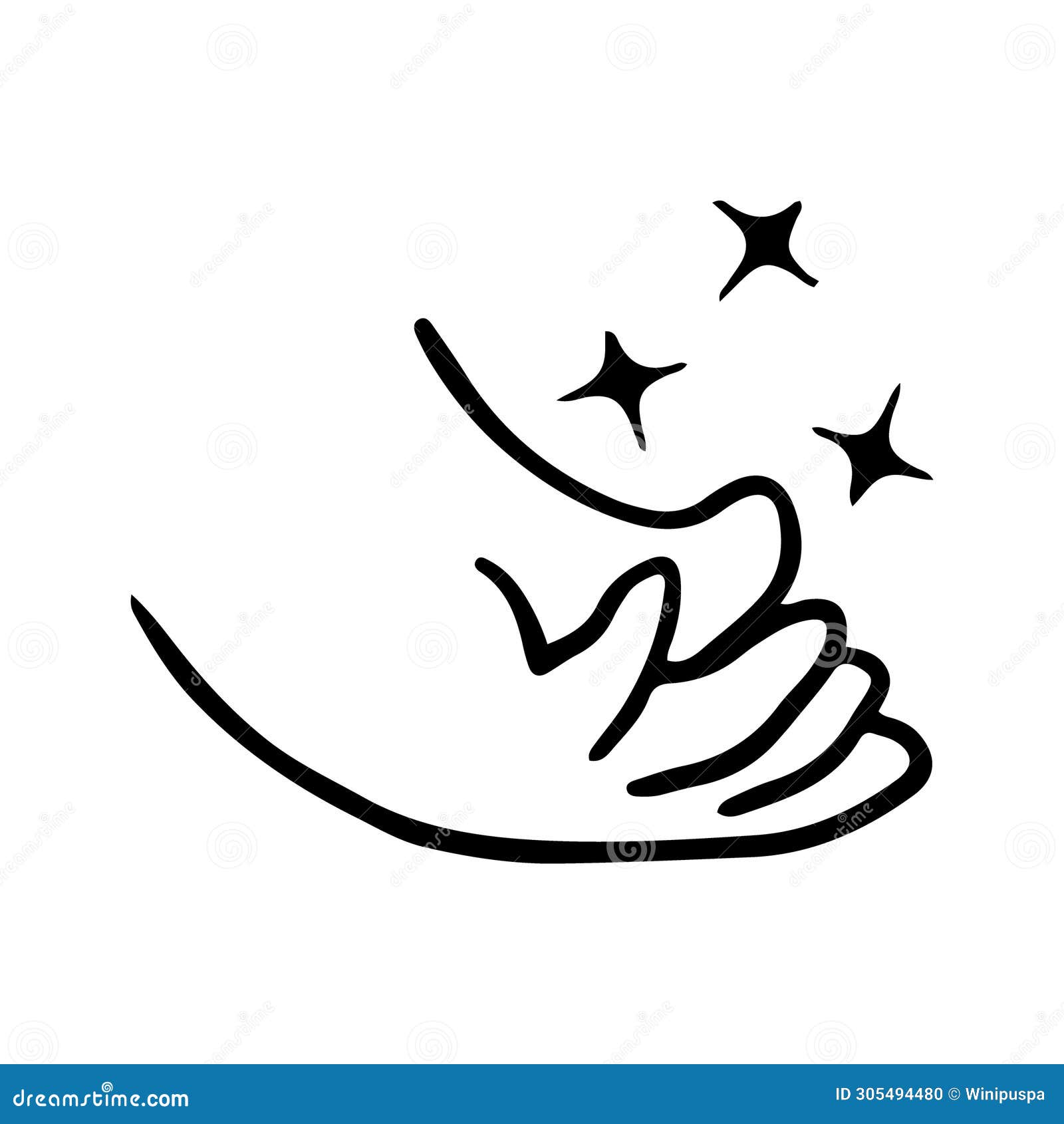 Kawaii Hand Gestures Sign and Symbol Isolated in White Background Stock ...