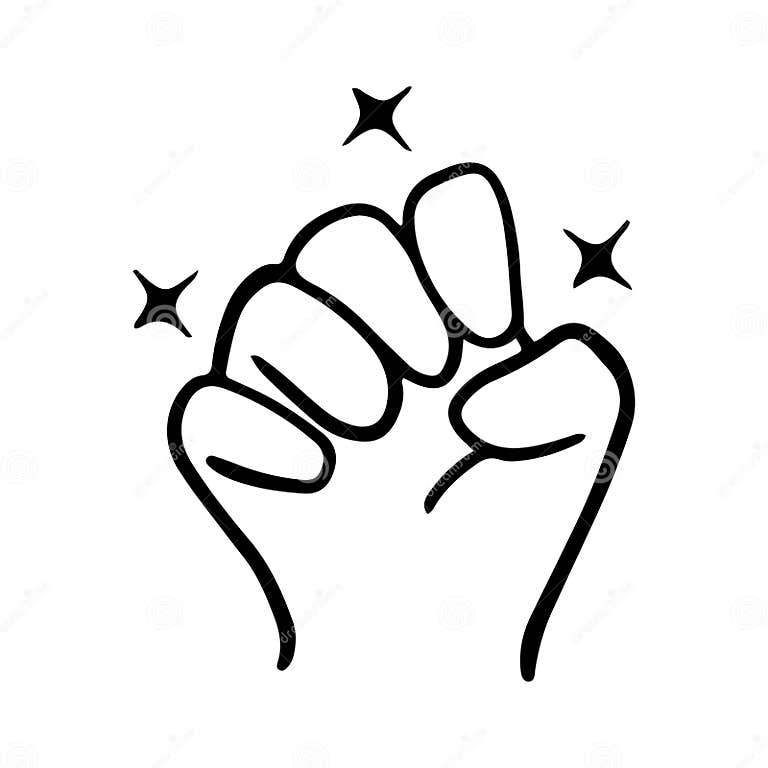 Kawaii Hand Gestures Sign and Symbol Isolated in White Background Stock ...