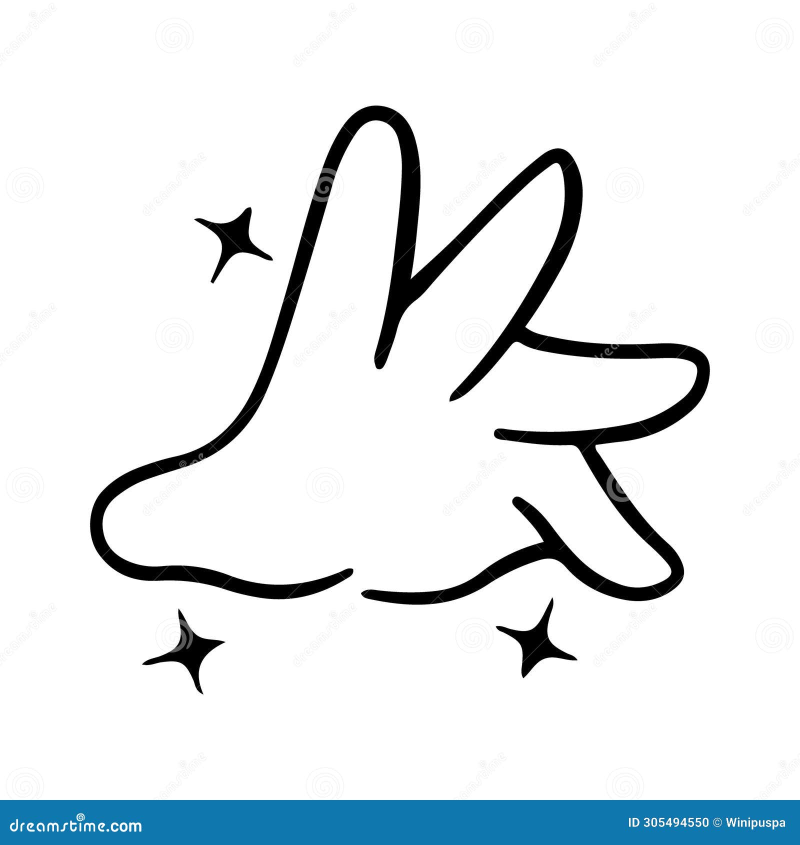 Kawaii Hand Gestures Sign and Symbol Isolated in White Background Stock ...
