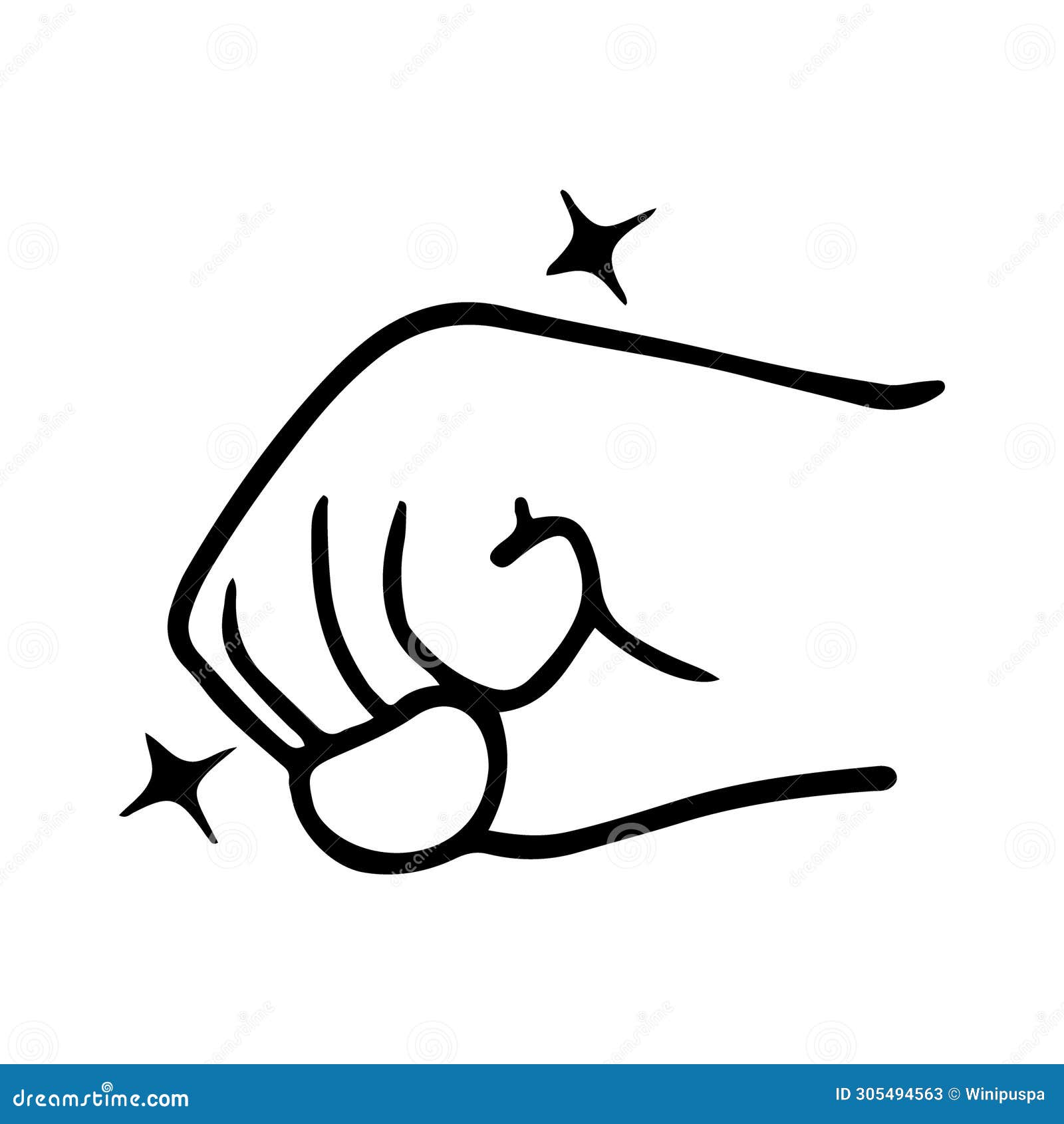 Kawaii Hand Gestures Sign and Symbol Isolated in White Background Stock ...