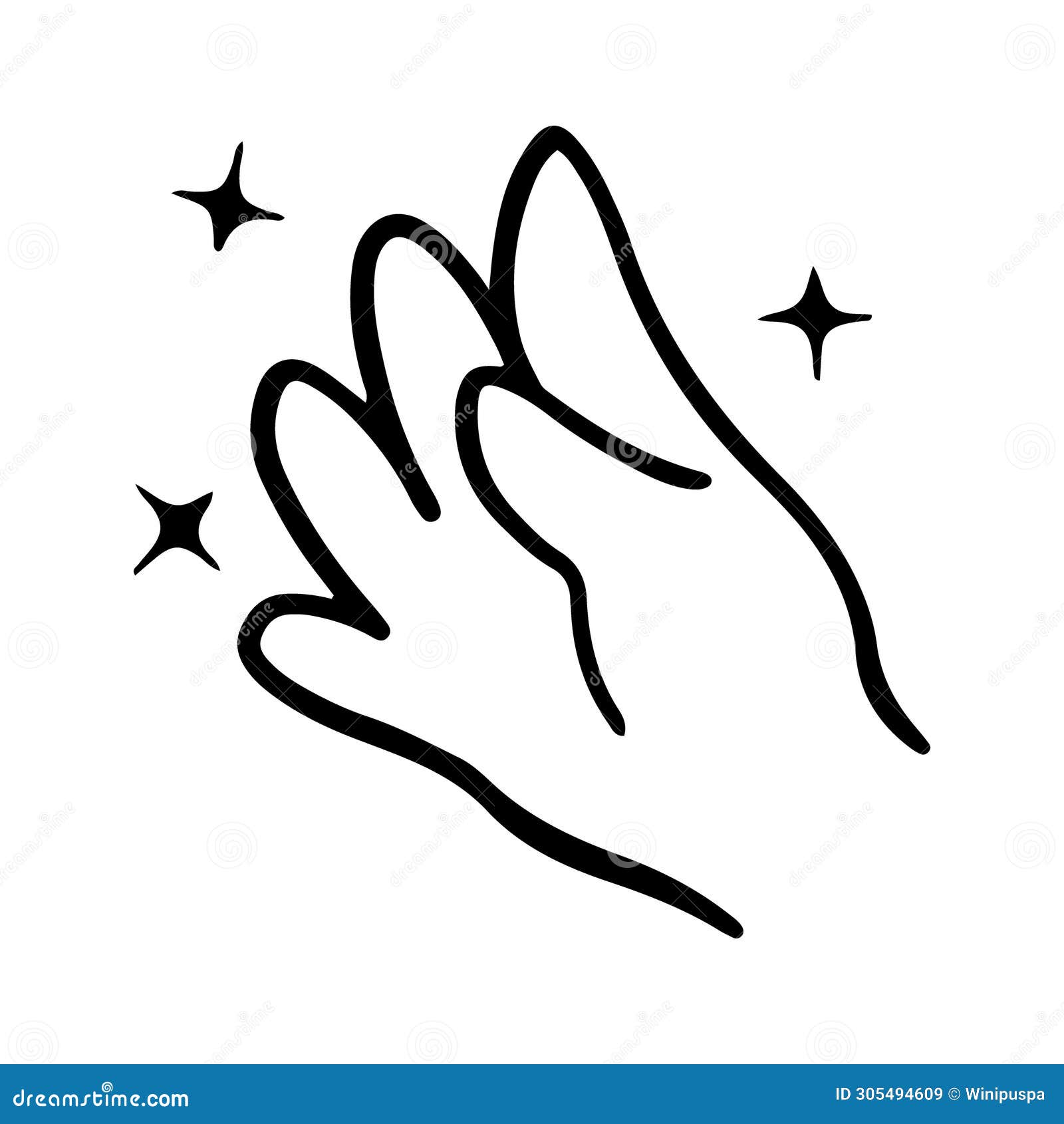 Kawaii Hand Gestures Sign and Symbol Isolated in White Background Stock ...