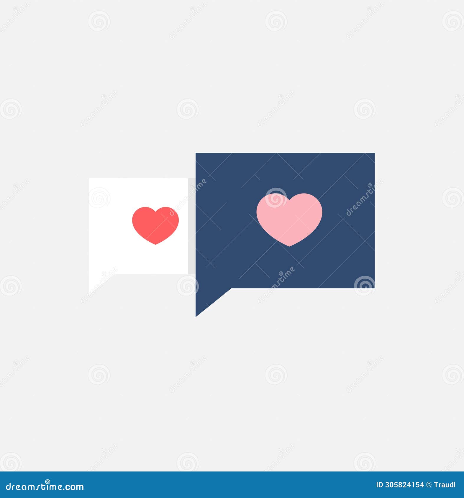 Love Chat Icon Design for Dating App Design. Romantic Bubble Chat Icon ...