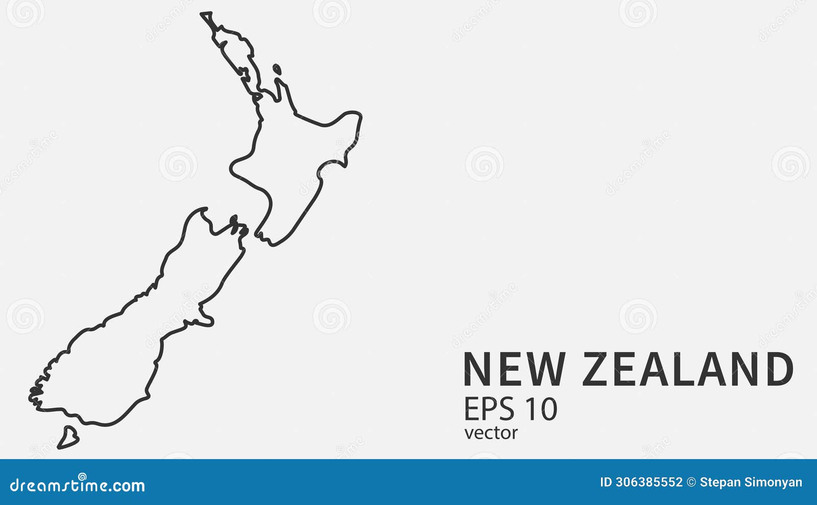New Zealand Map Design With 3D Style. Blue New Zealand Map And National ...