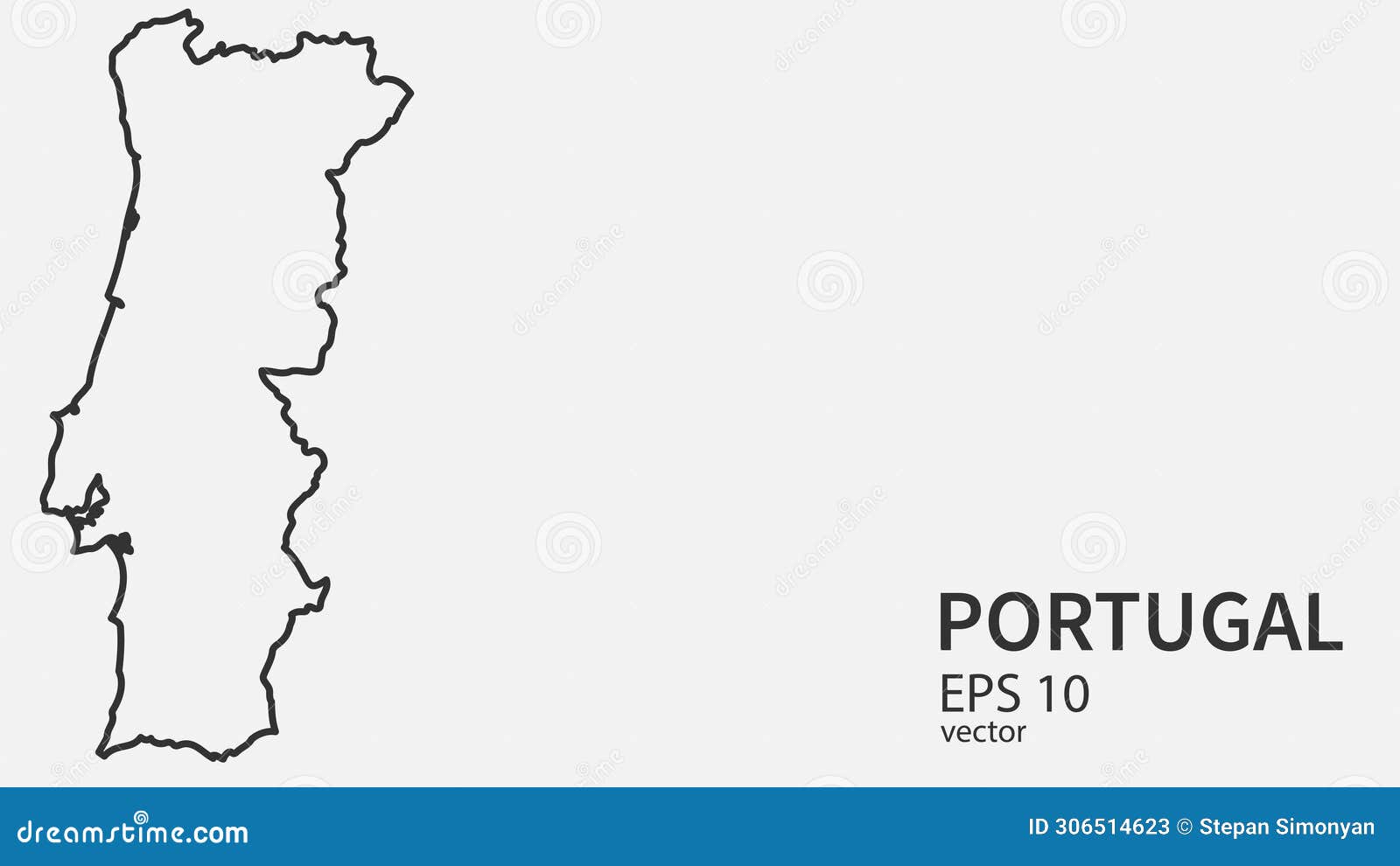 Portugal Map Design With 3D Style. Blue Portugal Map And National Flag ...