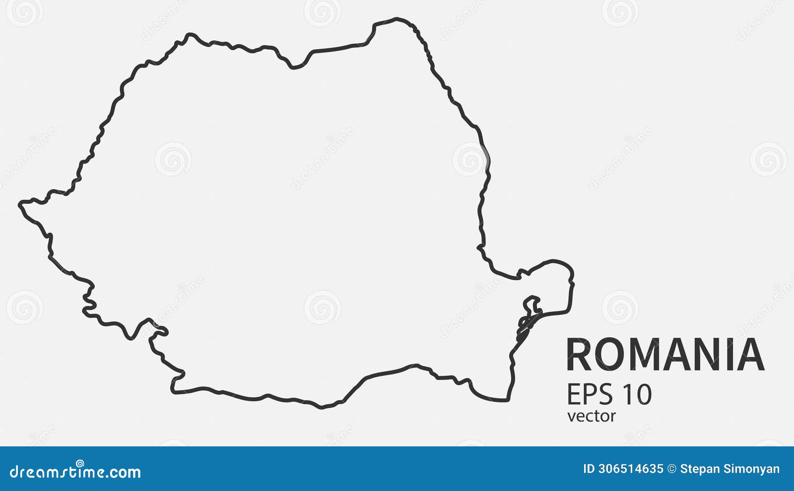 Vector Line Map of Romania. Vector Design Isolated on White Background ...