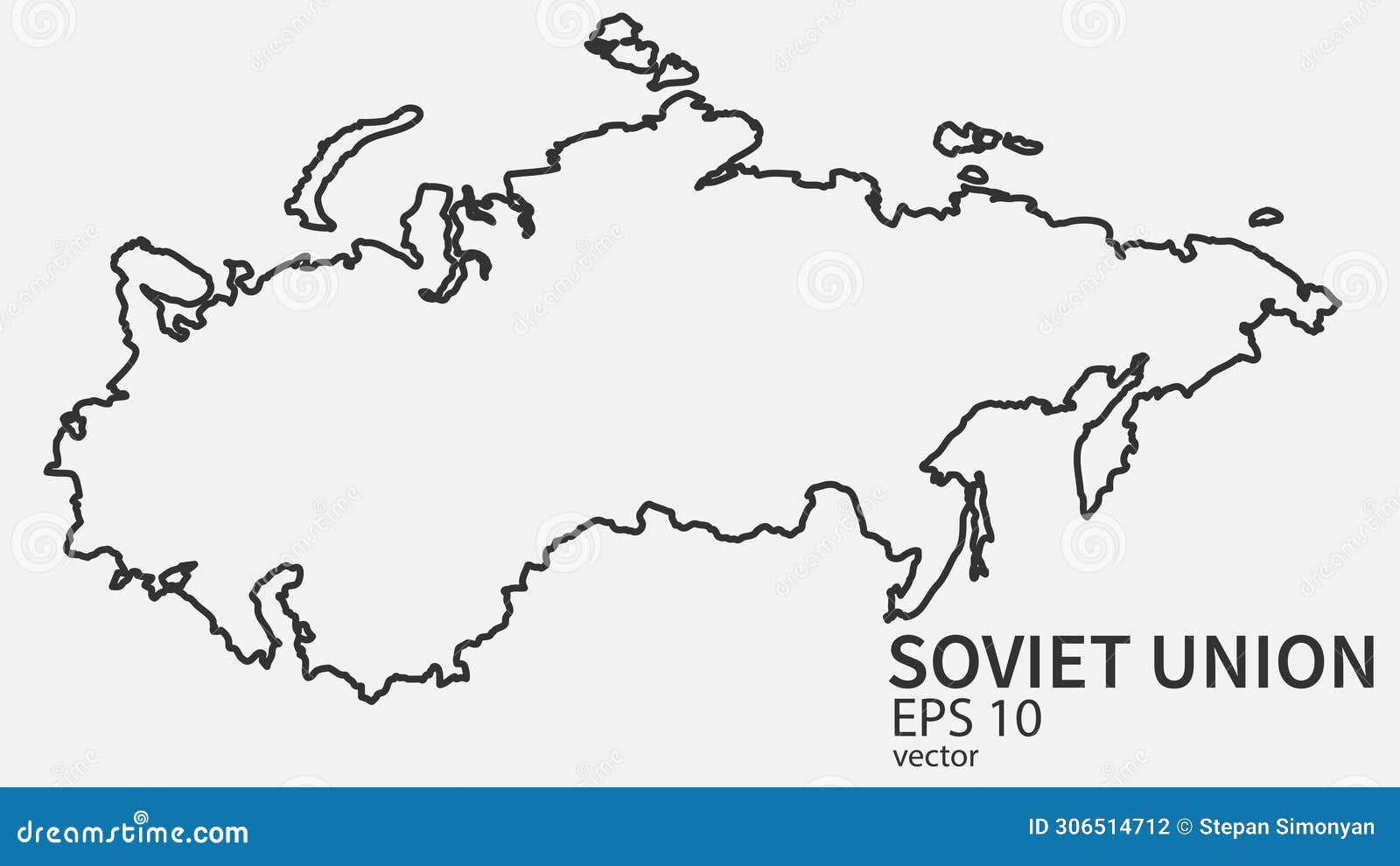 Vector Line Map of Soviet Union. Vector Design Isolated on White ...