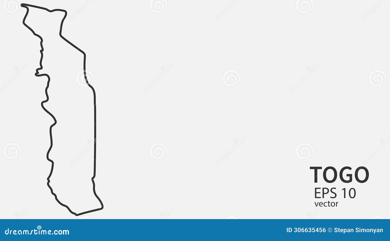 TOGO Map Design. Country Names In Different Languages And Map Shape ...