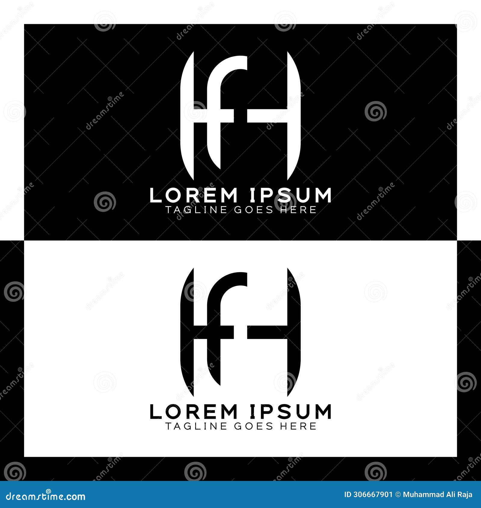 HF Initial Letter Logo. Alphabet H and F Pattern Design Monogram Stock ...
