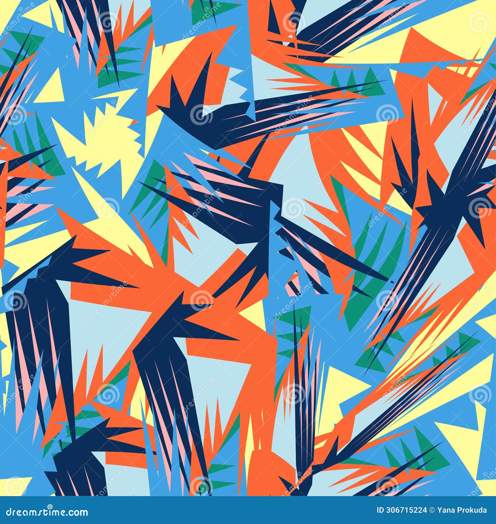 Seamless Abstract Urban Pattern with Curved Triangle Elements Stock ...