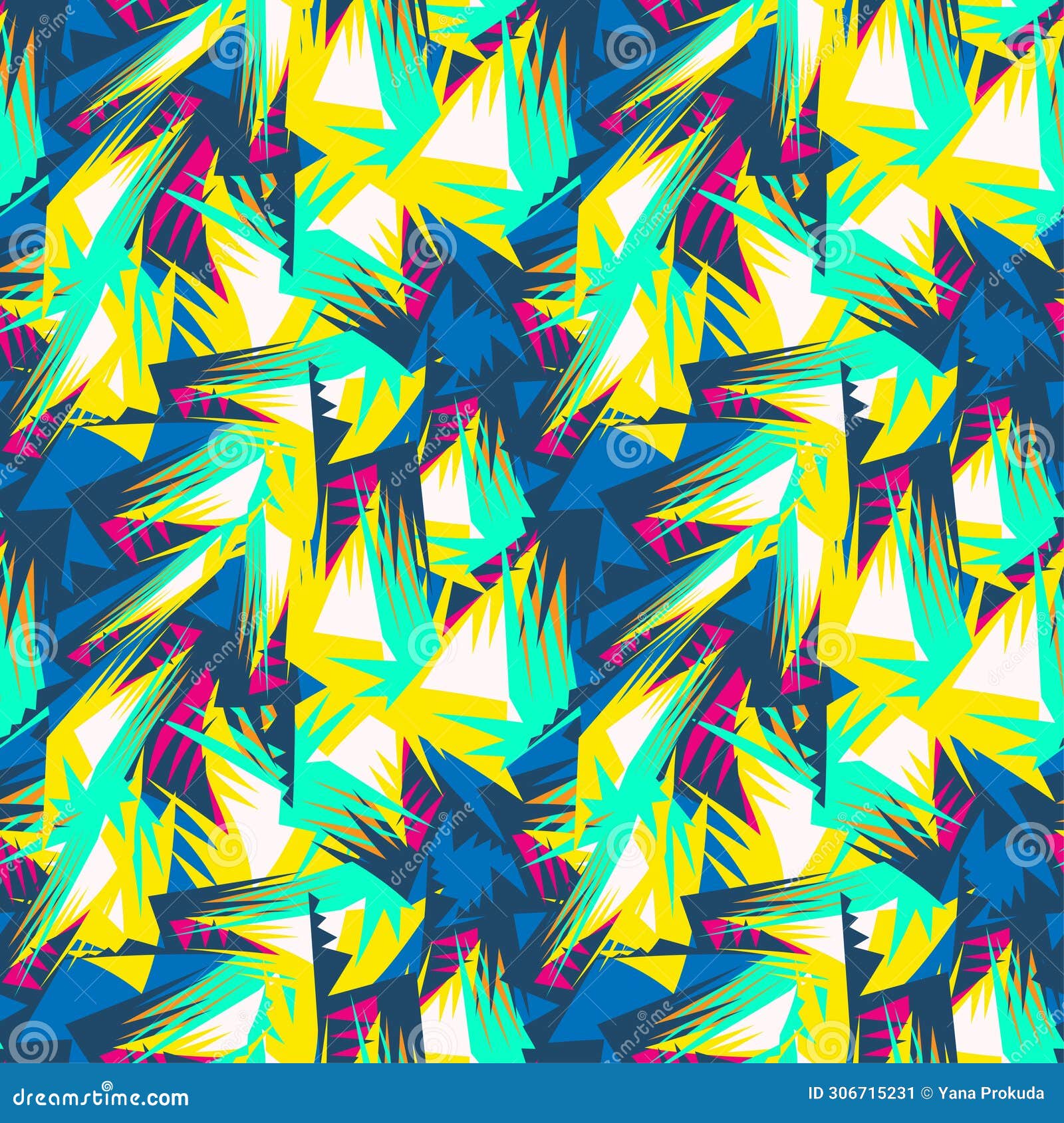 Seamless Abstract Urban Pattern with Curved Triangle Elements Stock ...