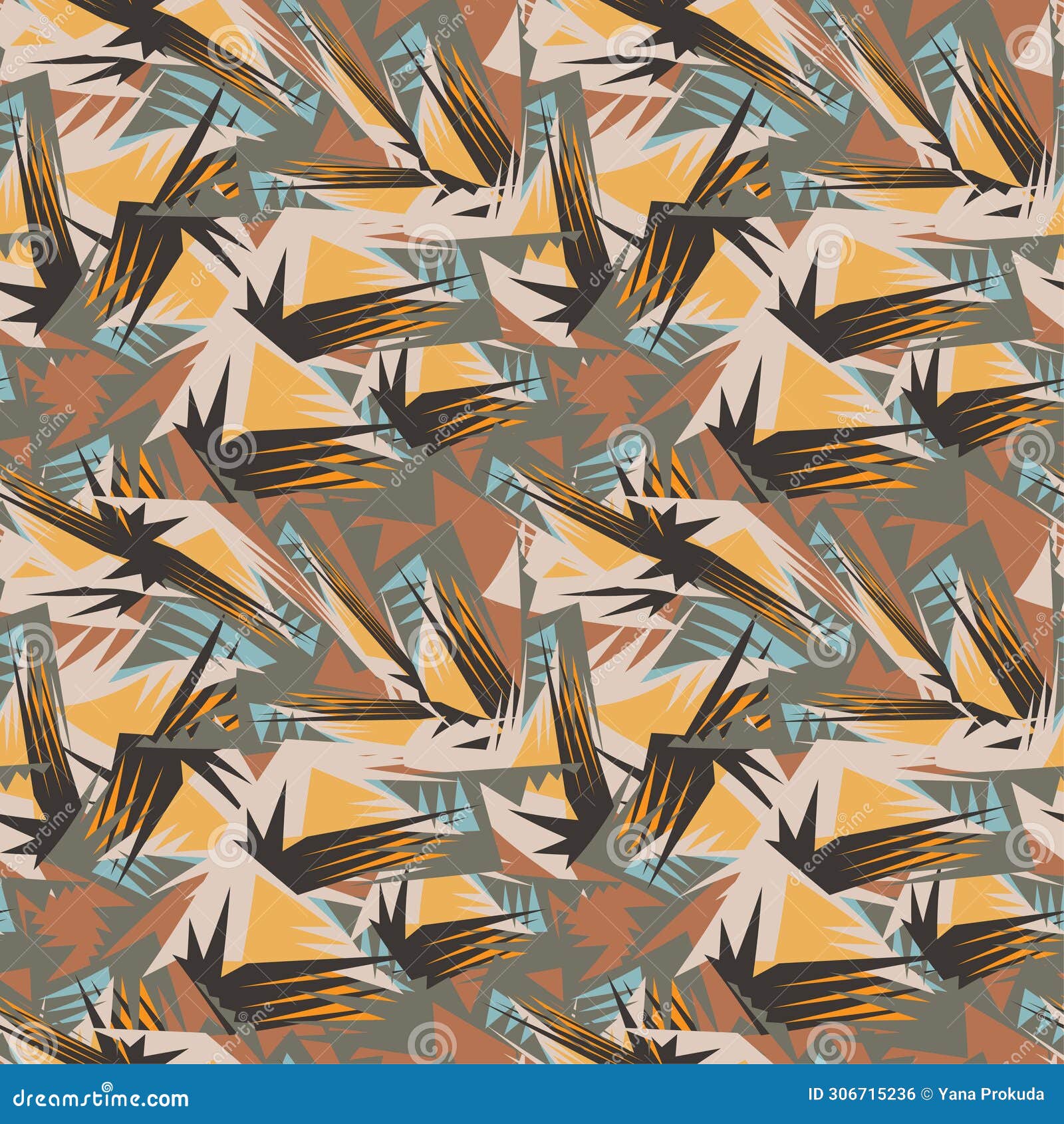 Seamless Abstract Urban Pattern with Curved Triangle Elements Stock ...