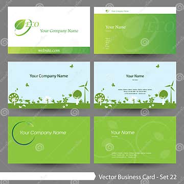 Set of 6 Environmental Business Card Template Stock Vector ...