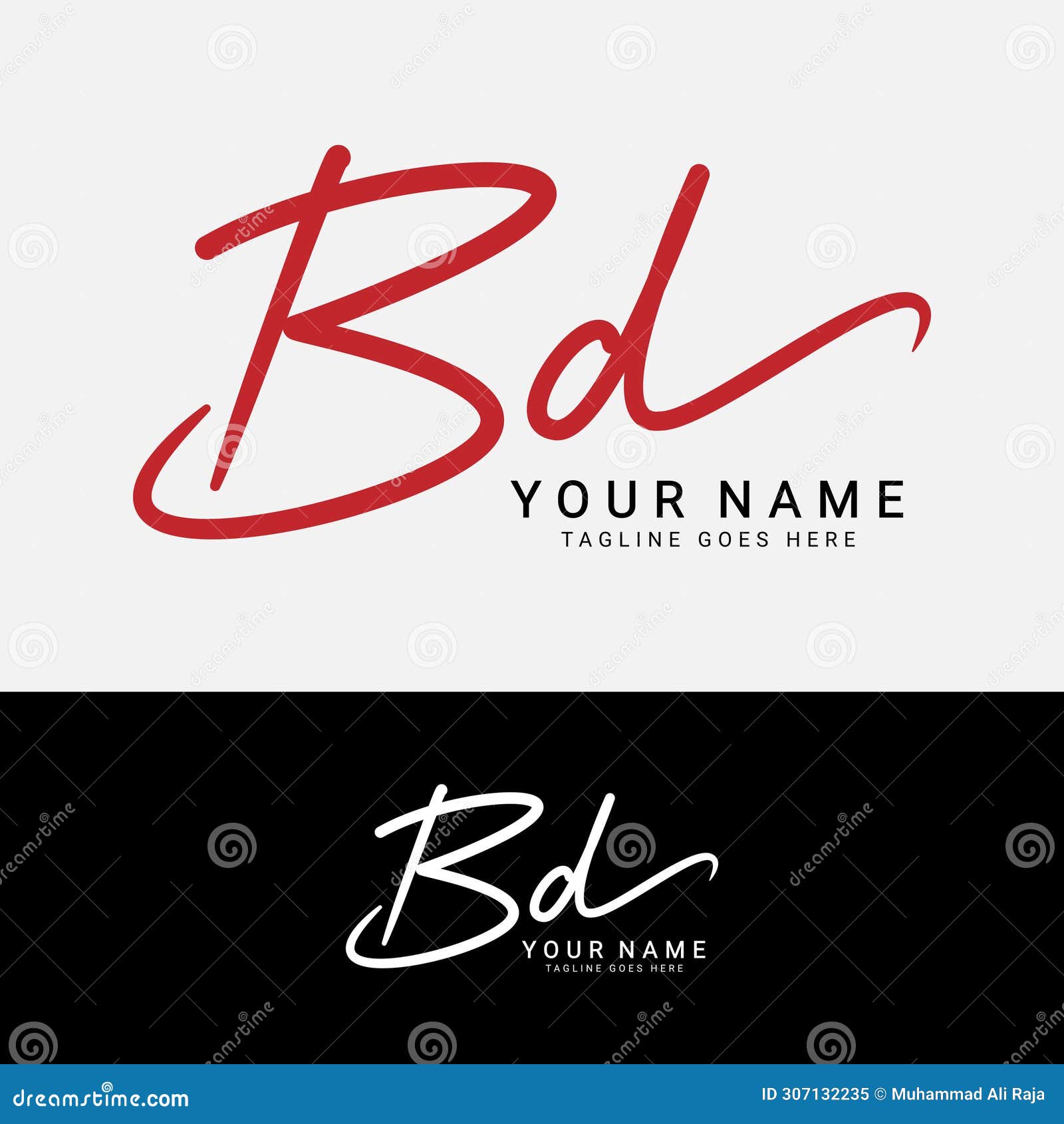 B, D, BD Initial Letter Logo. Alphabet BD Handwritten Signature Logo ...