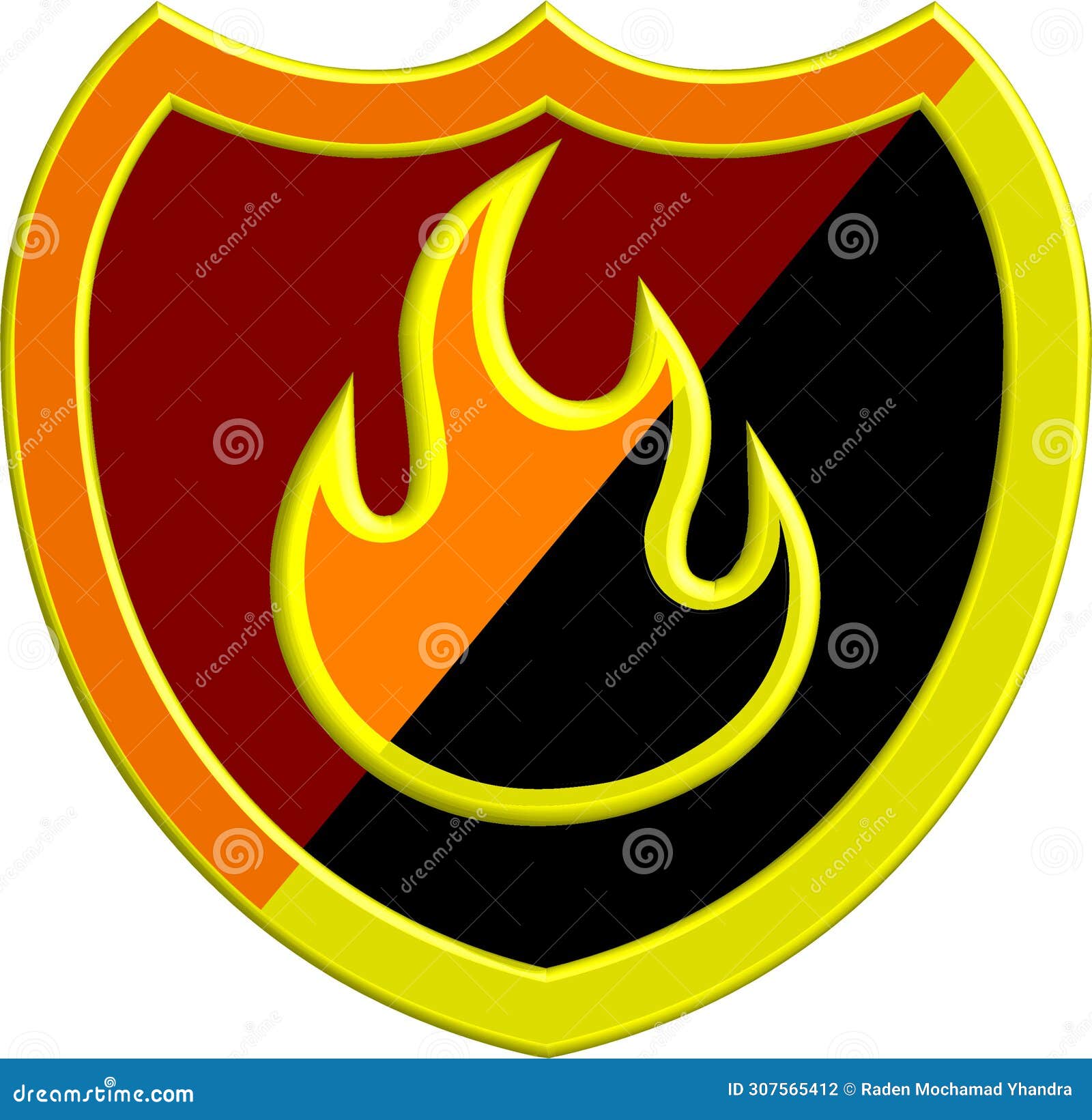 3d Full Colour Fire Icon Logo Vector Stock Vector - Illustration of ...