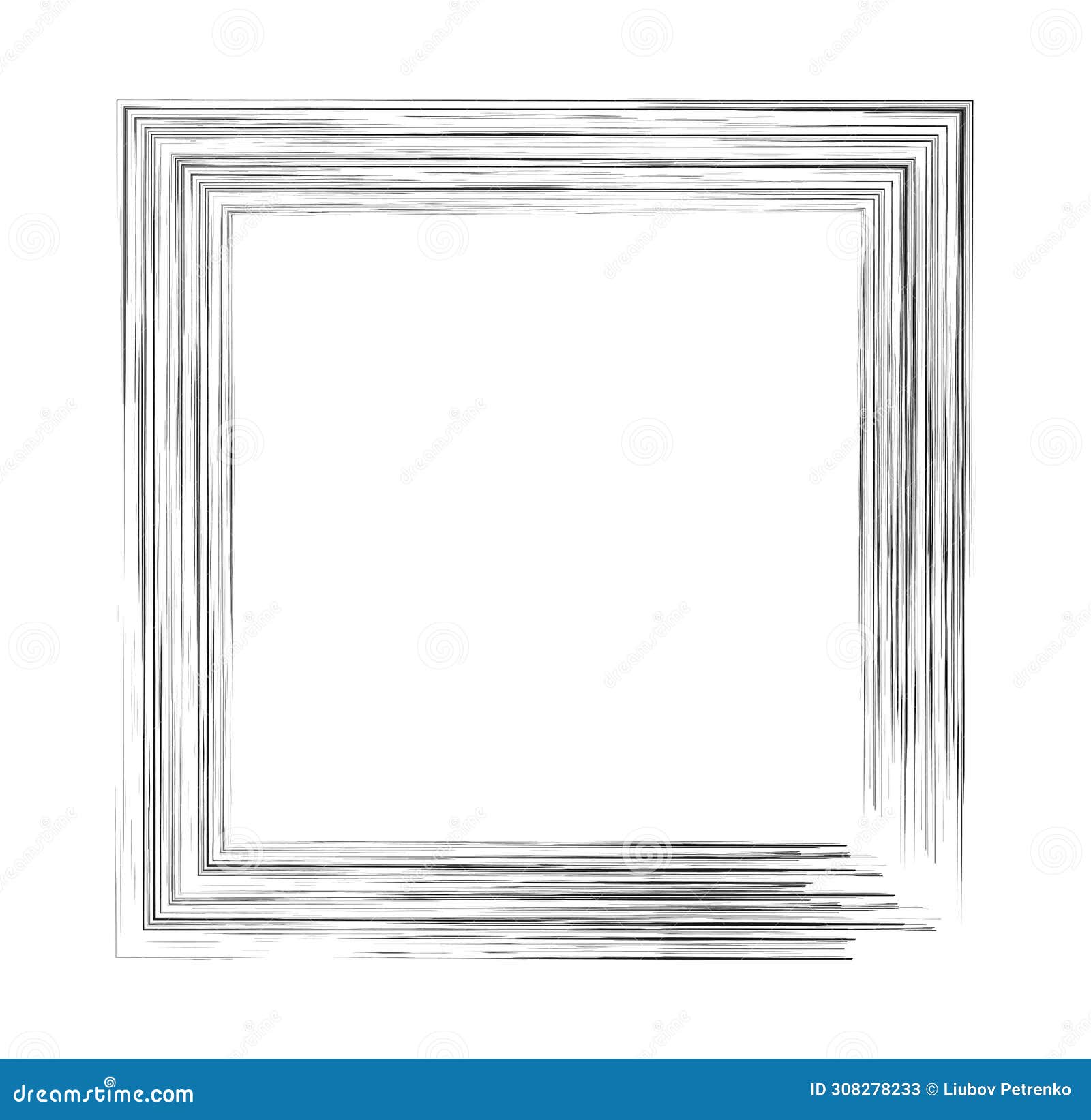 Grunge Border in Square Shape Stock Vector - Illustration of element ...