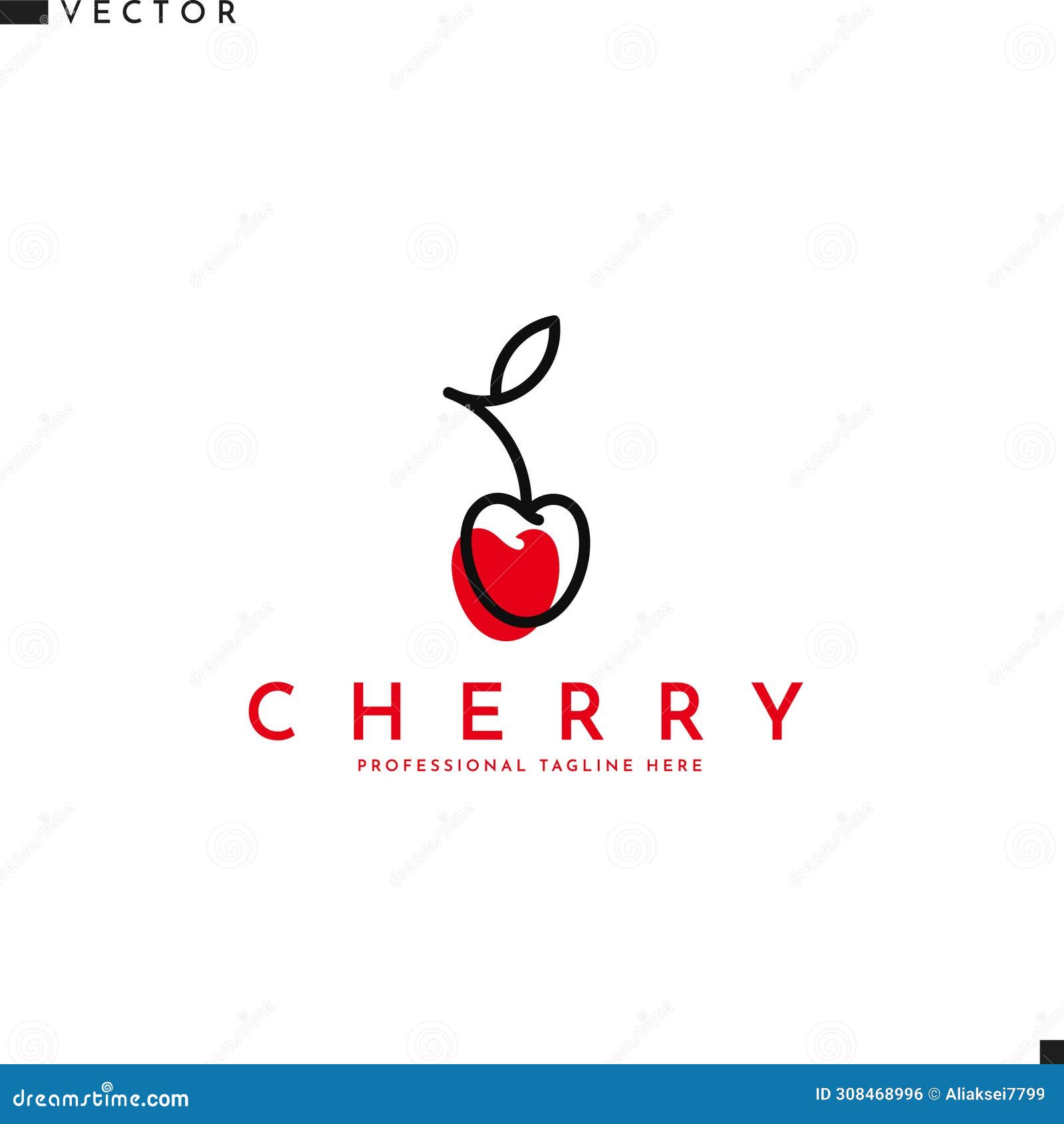 Red cherry logo stock vector. Illustration of abstract - 308468996