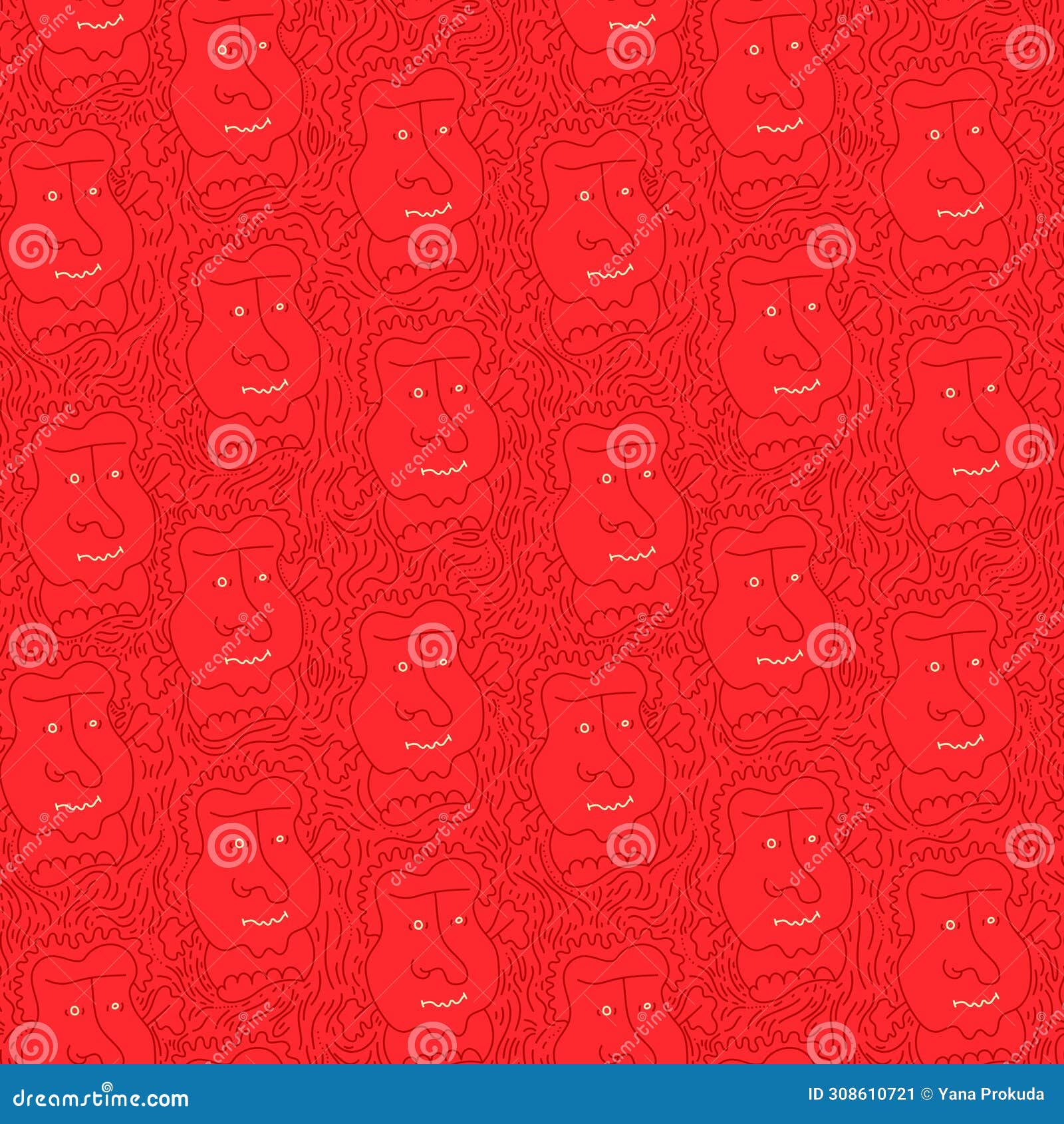 Unique Seamless Backdrop with Chaotic Repeat Abstract Human Faces Stock ...