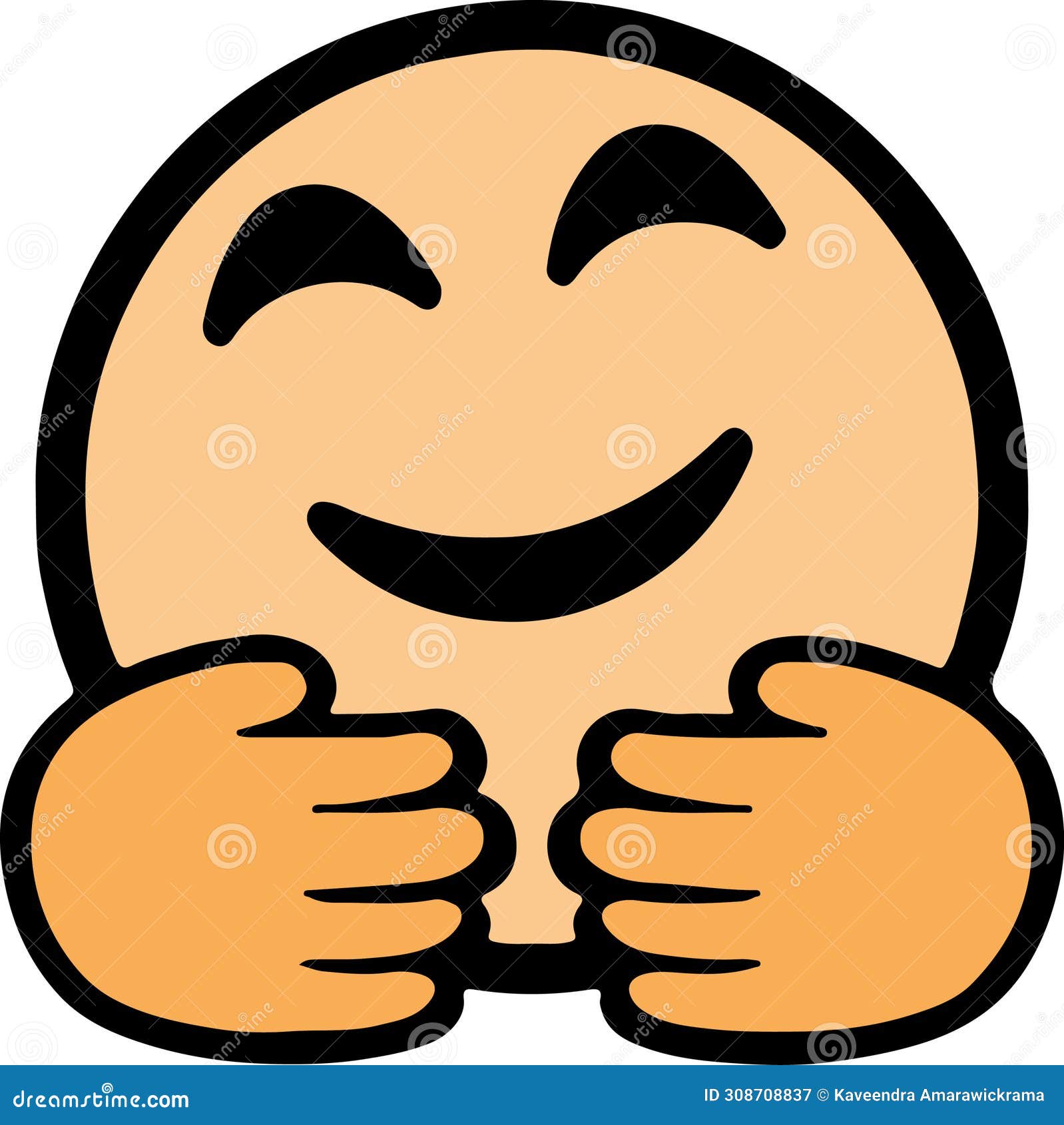 Hugging Face Emoji Icon Illustration Open Hands Vector Symbol Emoticon
