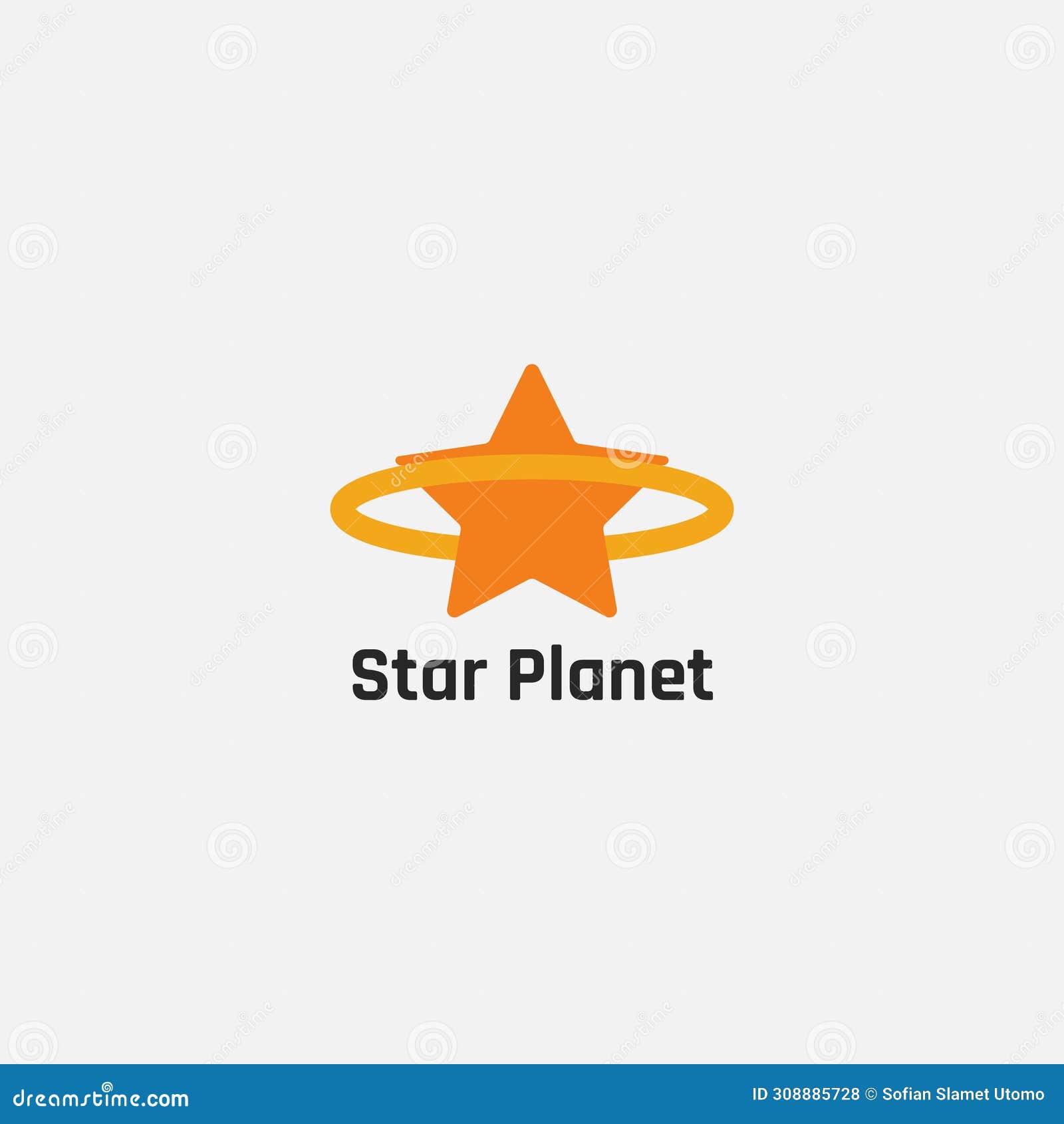 Planet Logo with Ringed Star Shape Stock Vector - Illustration of ...