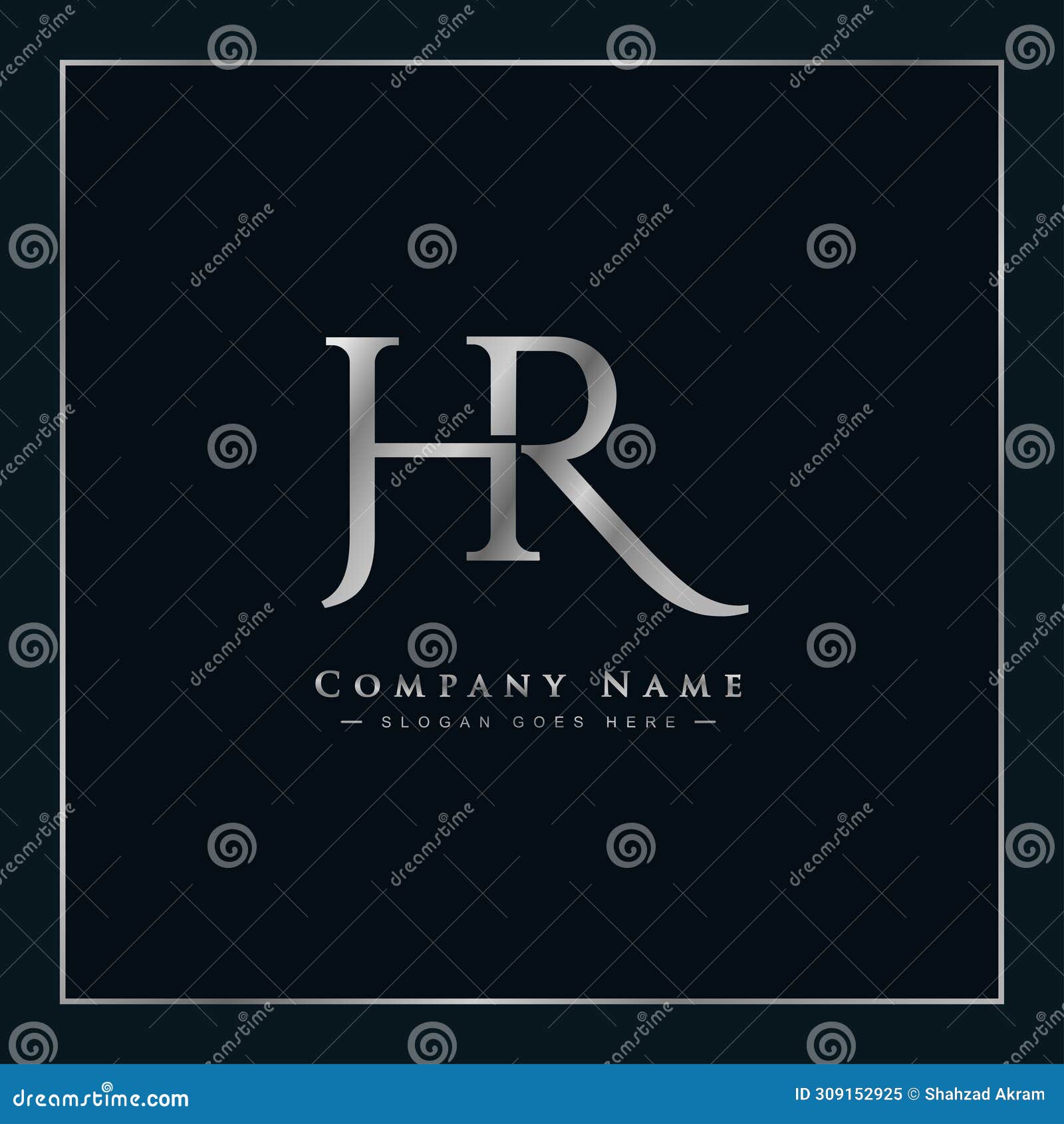 HR Vector Logo Template - Simple Icon for Initial Letter H and R ...