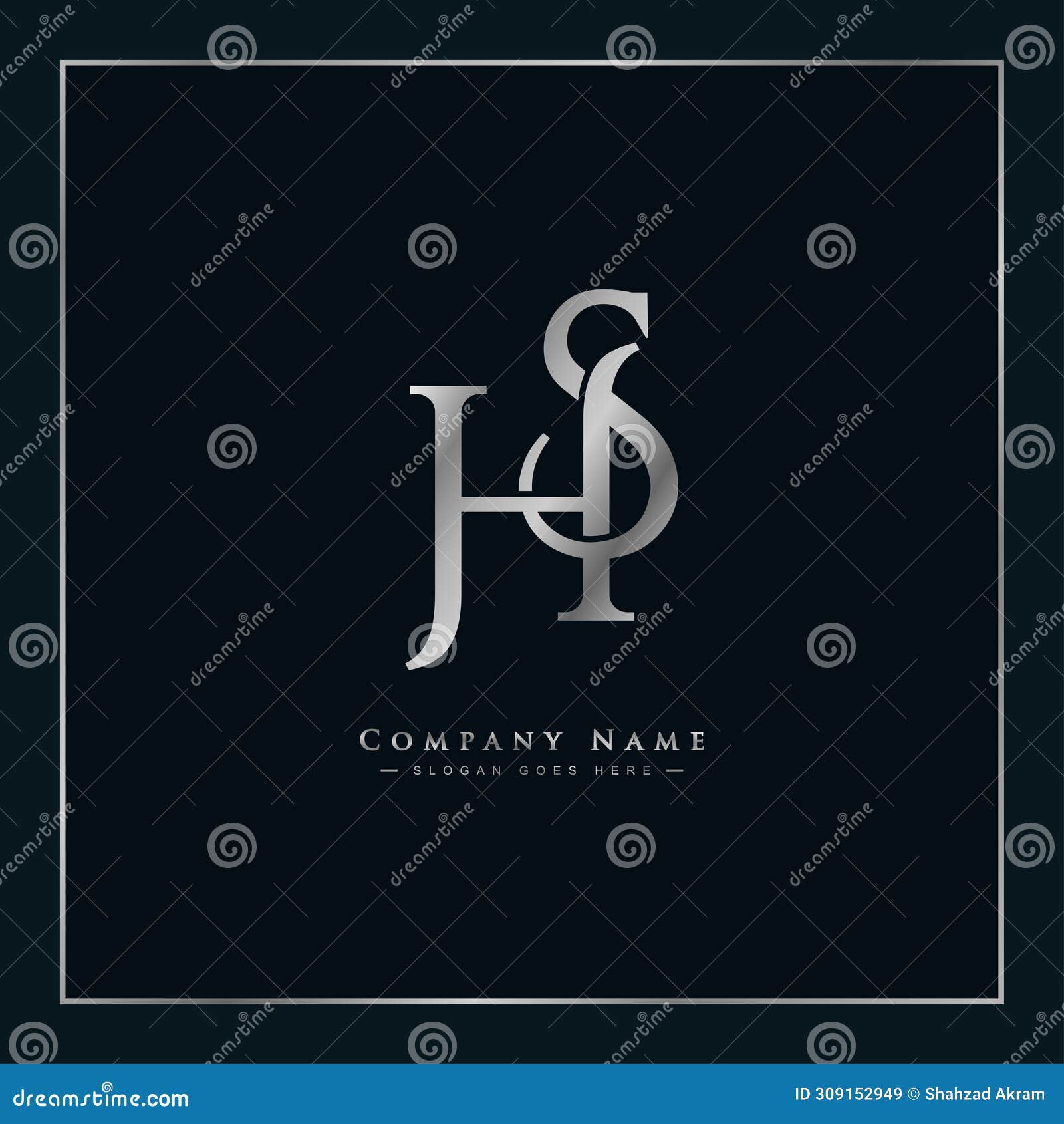 Vector Template for Initial Letter HS Logo - Elegant Monogram Logo for ...