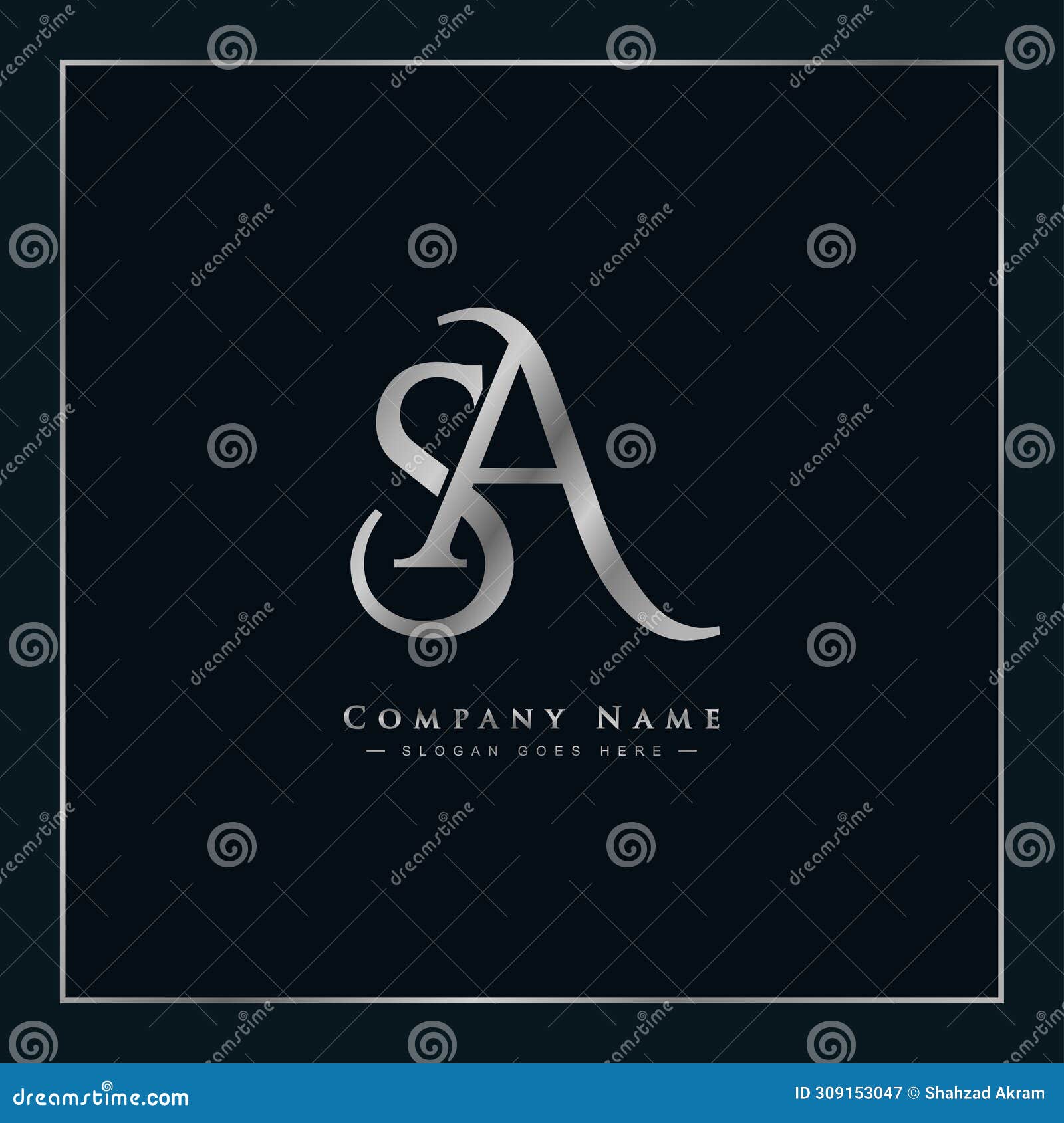 Abstract Letter SA Logo - Initial Monogram Template for Alphabet S and ...