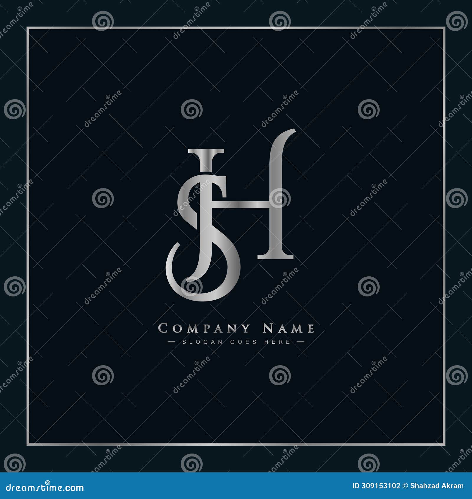 Initial SH Vector Logo - Elegant Monogram Template for Letter S and H ...