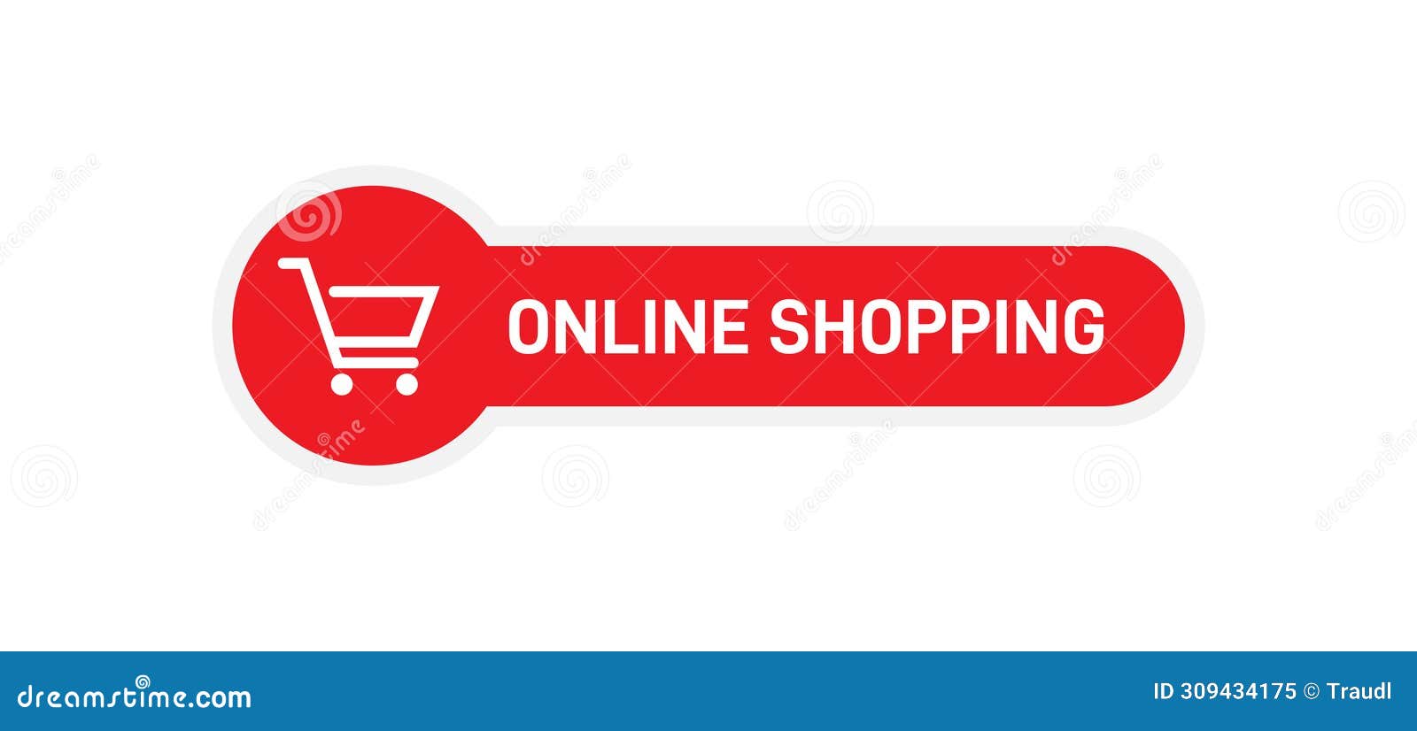 Red Online Shopping Banner Design. Online Store Sticker Design with the ...
