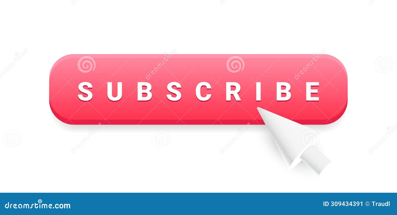 Subscribe Button with White Cursor Pointing To the Area for a Click ...
