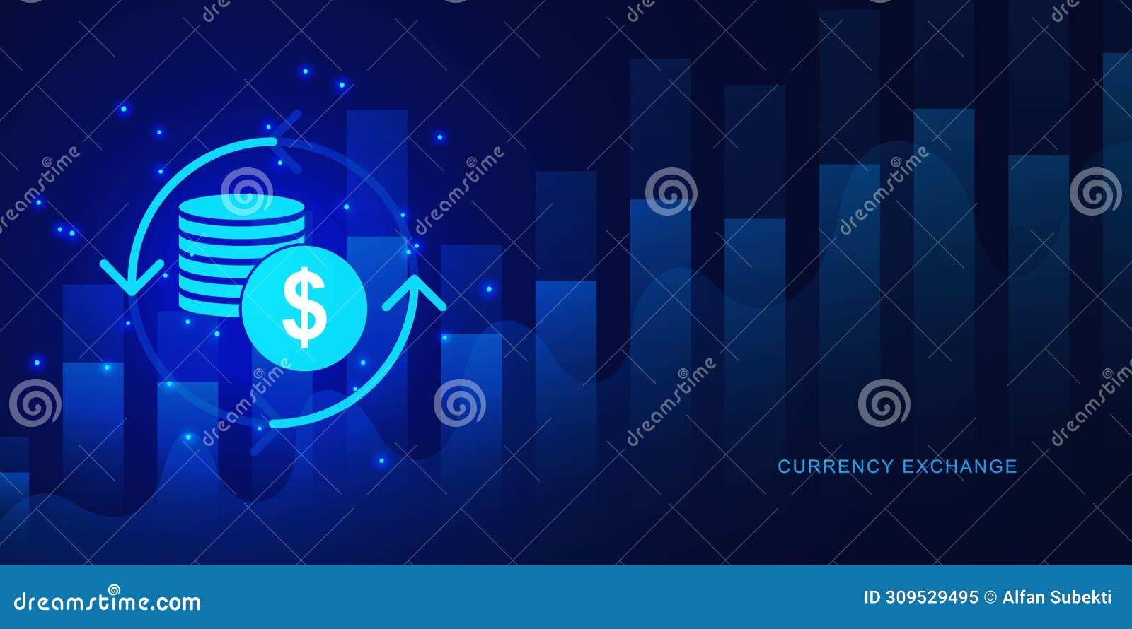 Currency Exchange Concept with Graph Chart and Dollar Coin. Stock ...