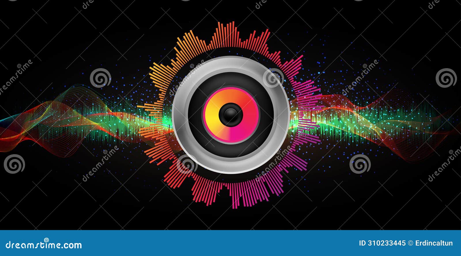 Audio Spectrum Lines Speaker Music Soundwave Stock Vector ...