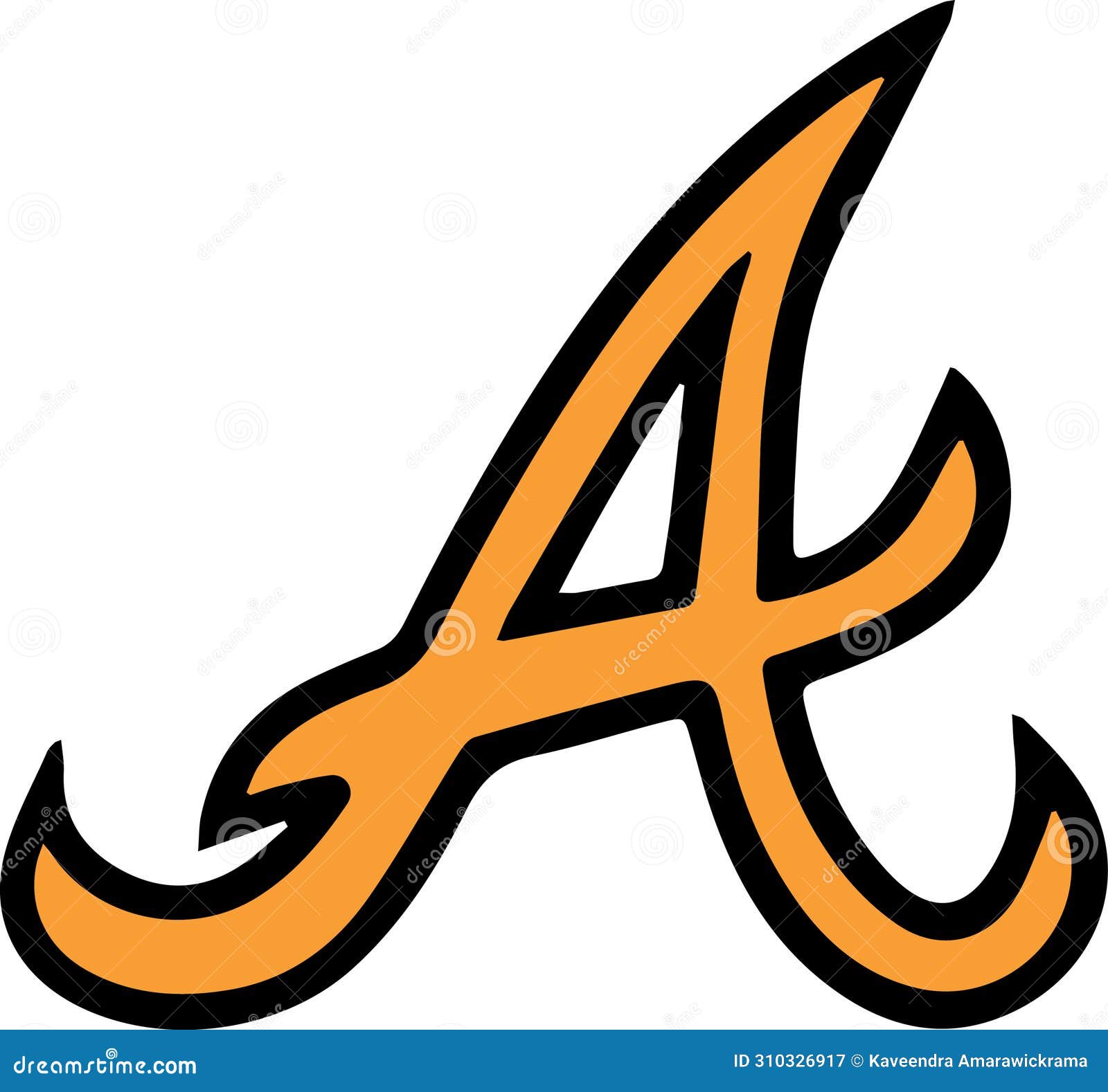 Abstract Atlanta Braves Team Logo Design on White Stock Vector ...