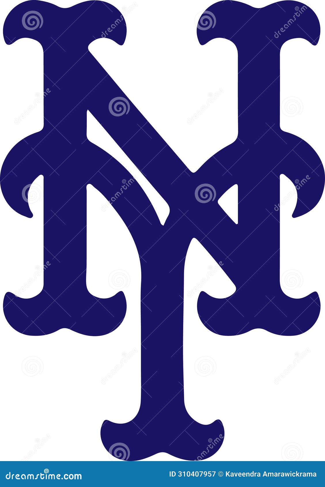 Abstract New York Mets Team Logo Design on White Stock Vector ...