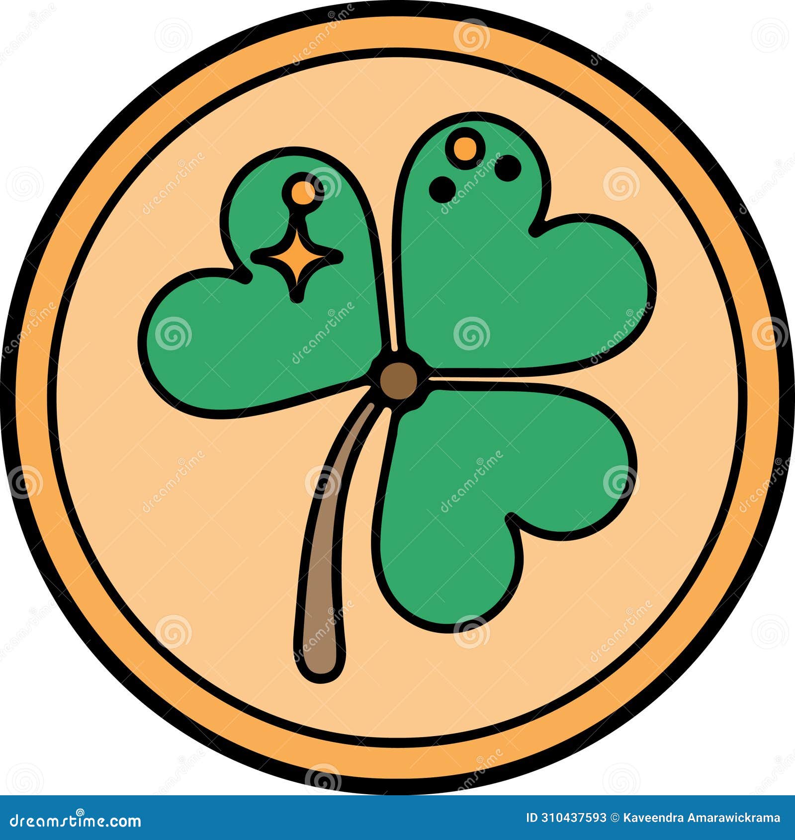 Abstract Shamrock Frame Border With Copy Space In Trendy Peach Fuzz ...