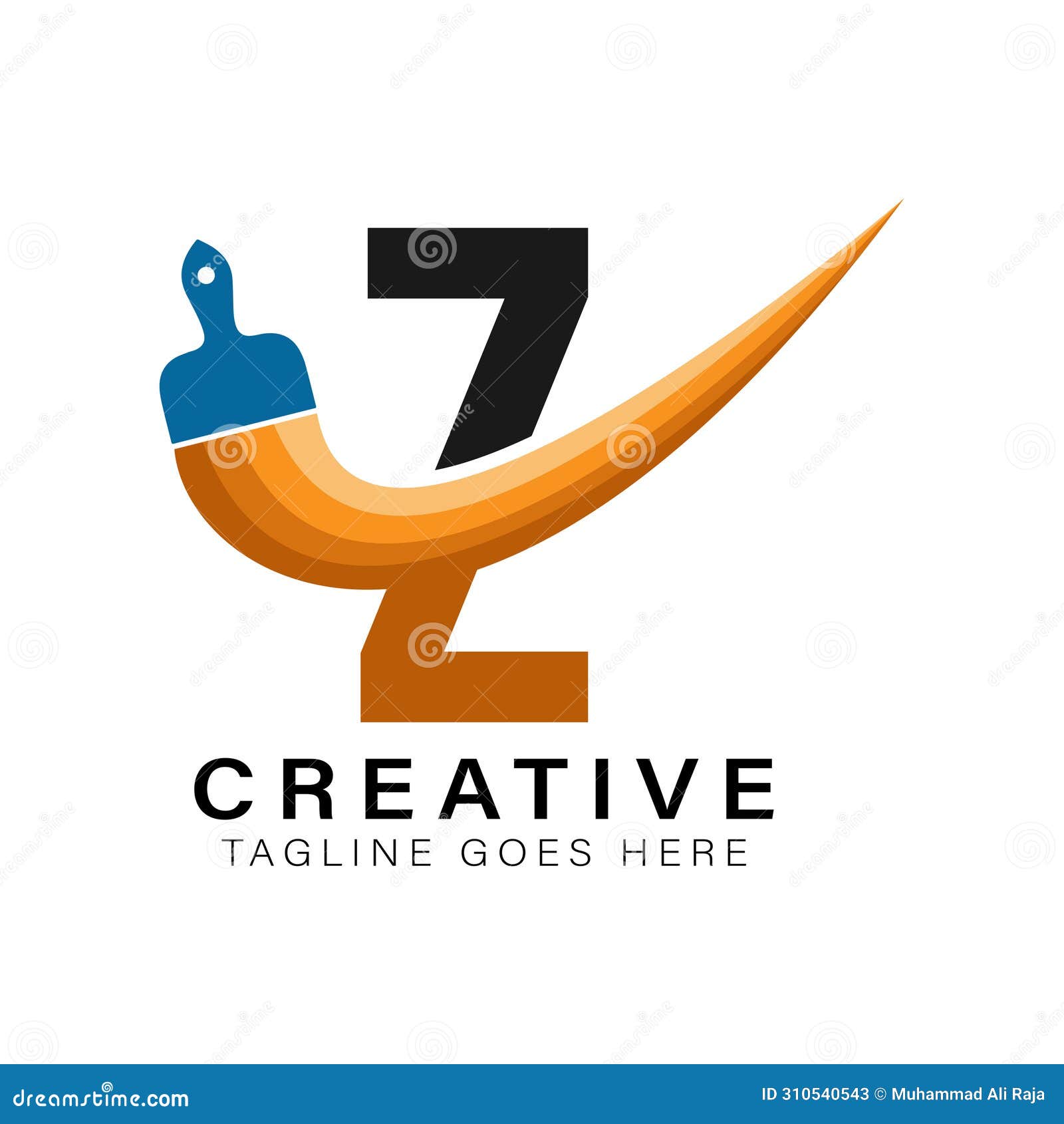 Letter Z Paint Brush Logo. Alphabet Z House Paint Business Icon Stock ...