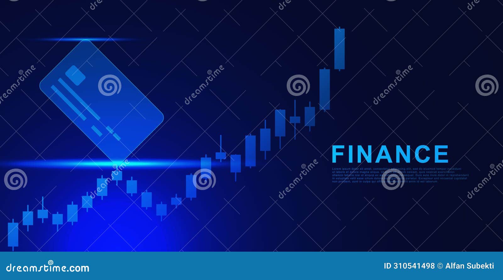 Bank Debit or Credit Card with Chart Candlestick Graph. Stock ...