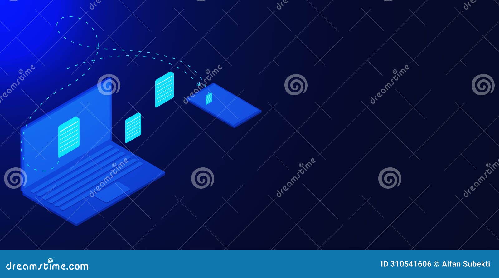 Futuristic Device of Laptop and Smartphone with Folders for Networking ...
