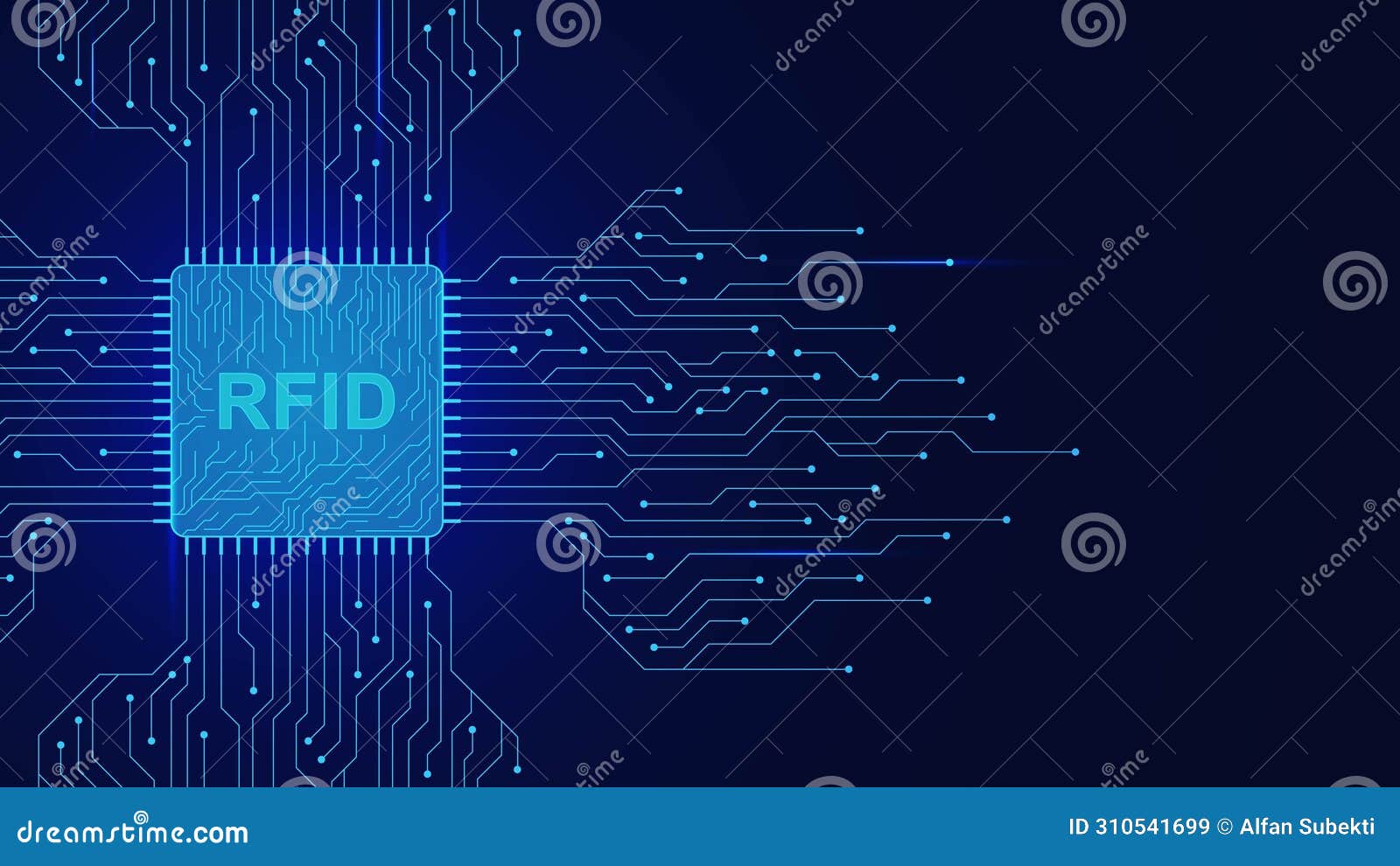RFID, Radio Frequency IDentification. Concept With Keywords, Letters And Icons. Flat Vector ...