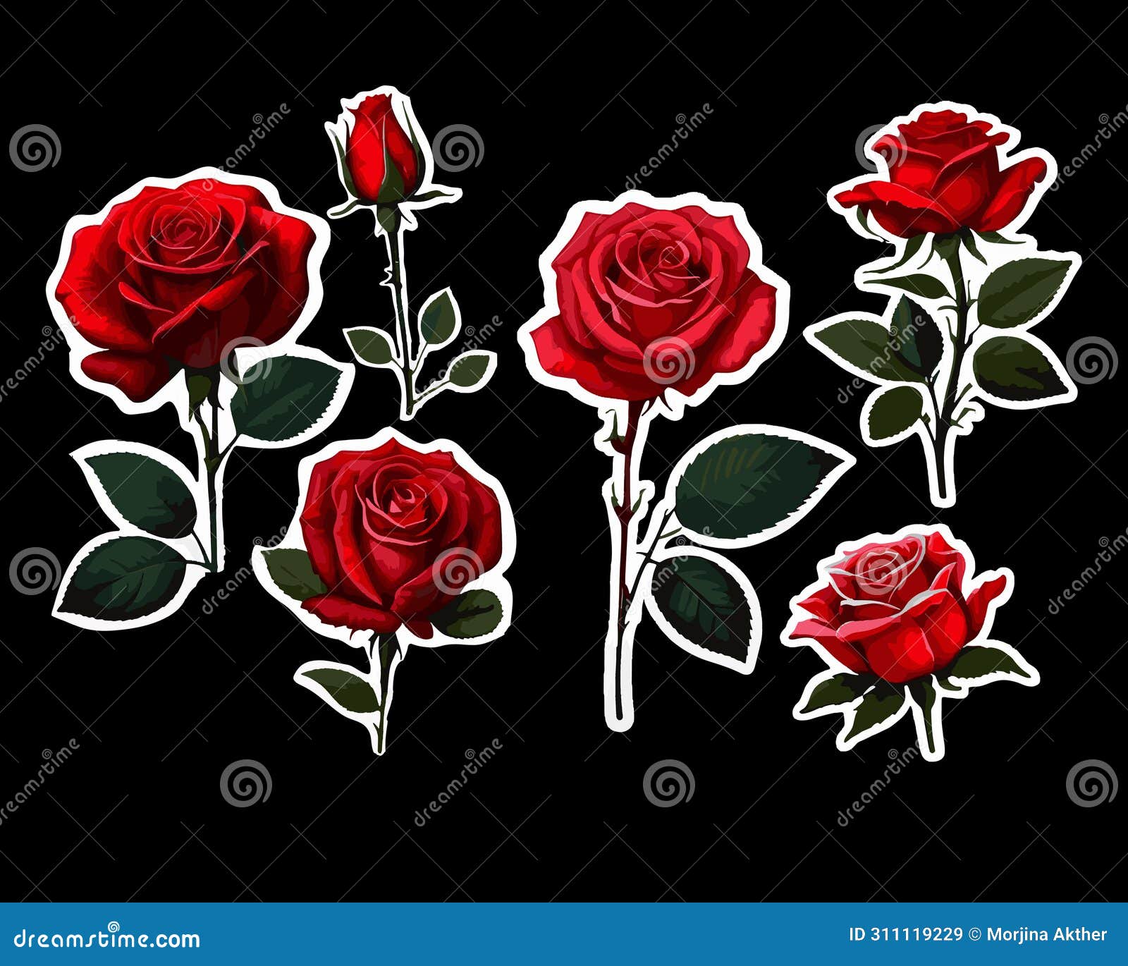Red rose sticker stock vector. Illustration of product - 311119229