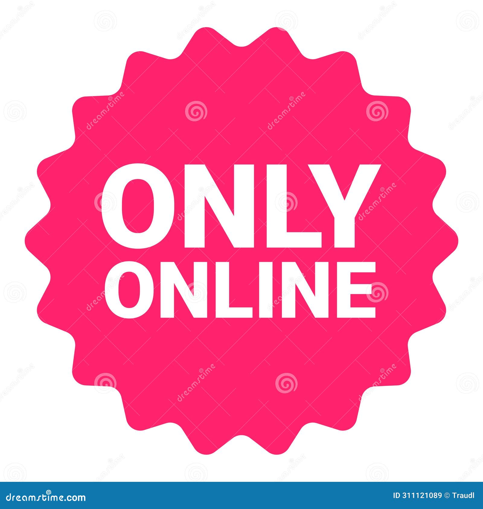 Only Online Pink Badge Design. Vector Illustration. Stock Illustration ...