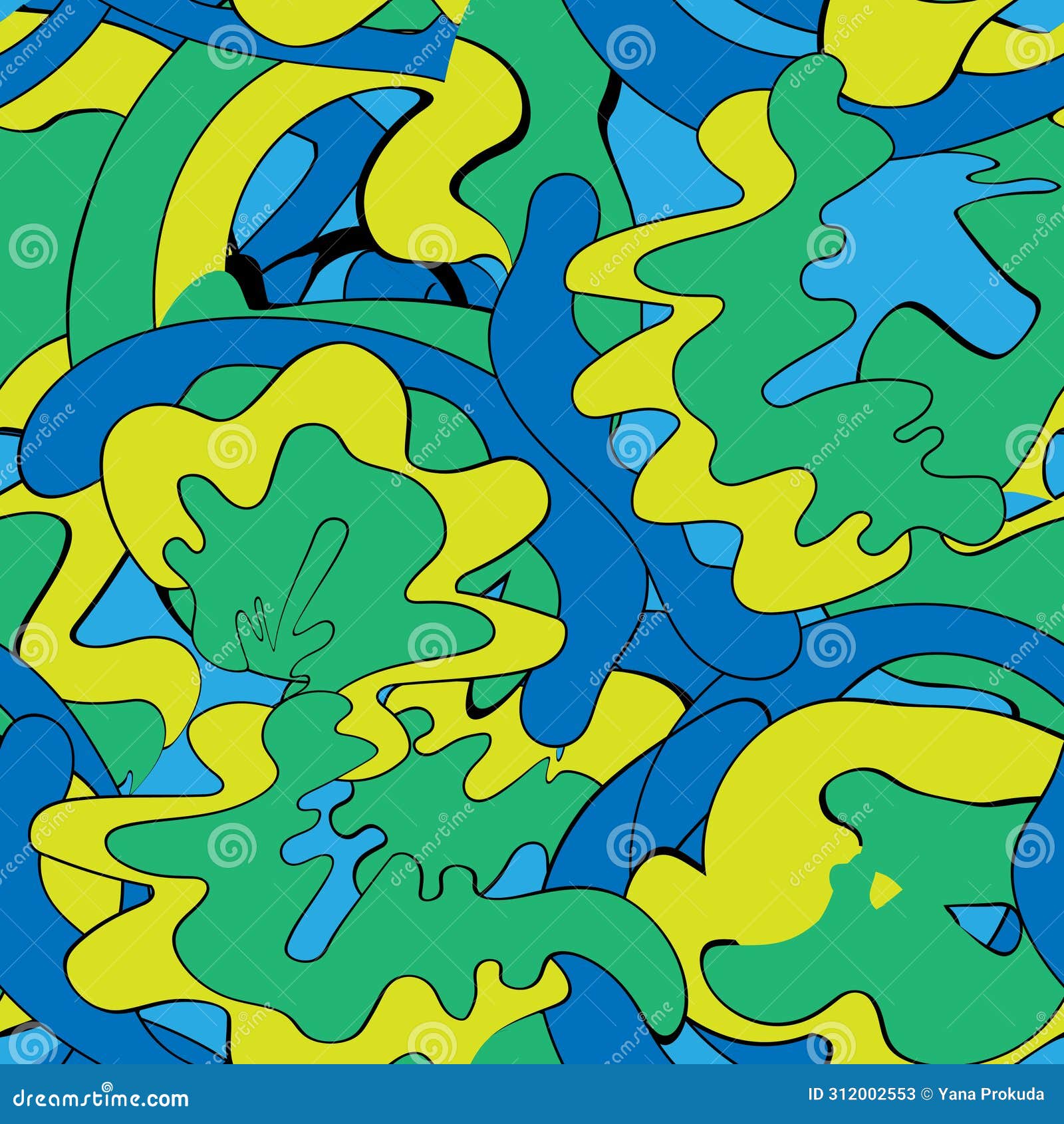 Abstract Unusual Seamless Pattern Wave Shapes Stock Illustration ...