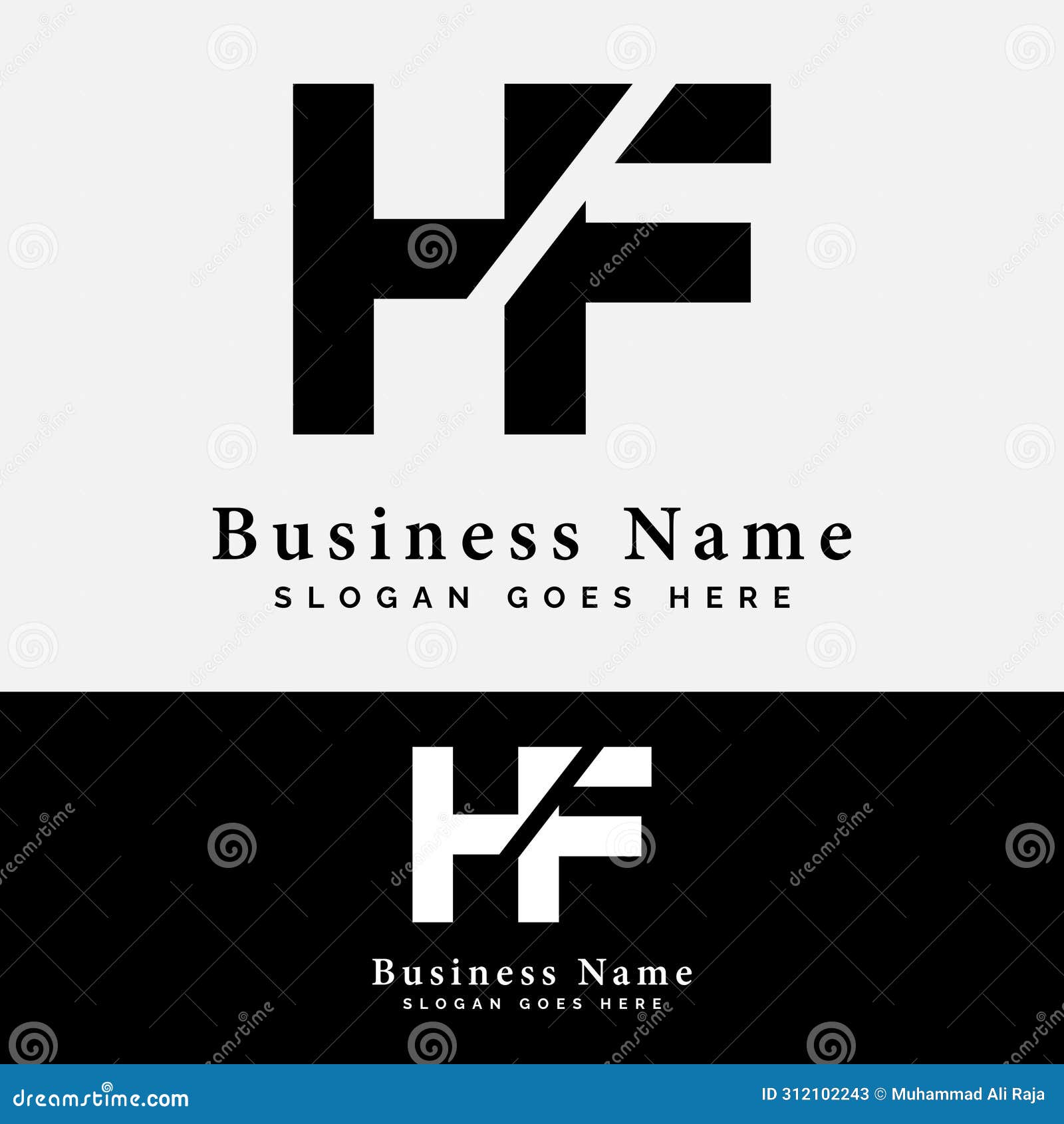 H, F, HF Letter Logo Design. Alphabet HF Initial Logo Vector ...