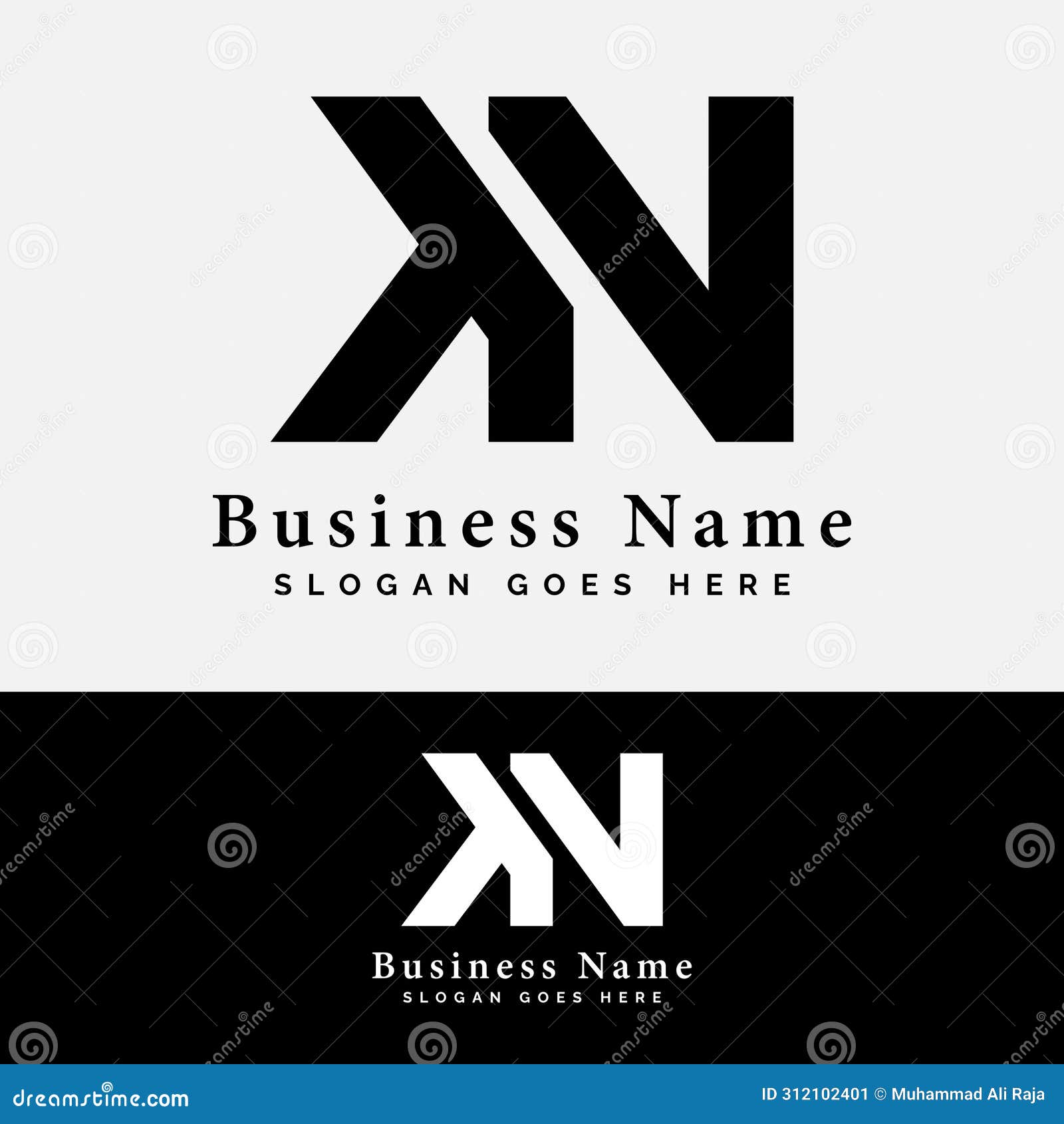 K, N, KN Letter Logo Design. Alphabet KN Initial Logo Vector ...